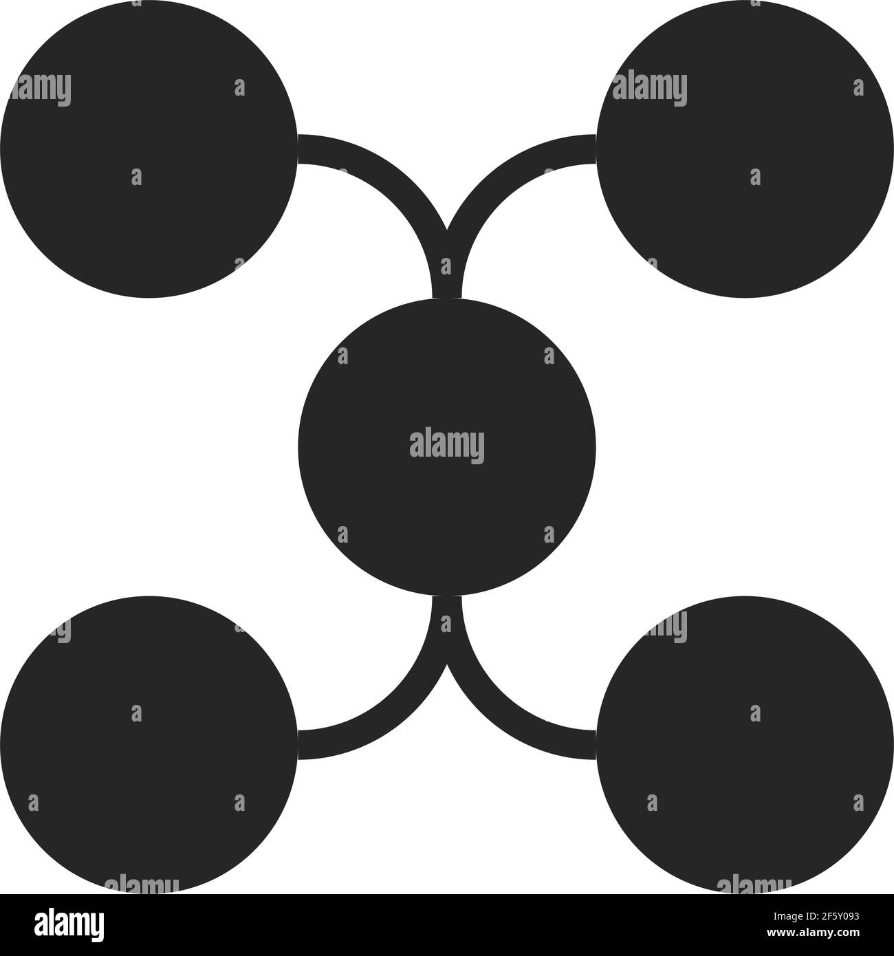 Nodes (circles) with connections. Interconnected circles infographics ...