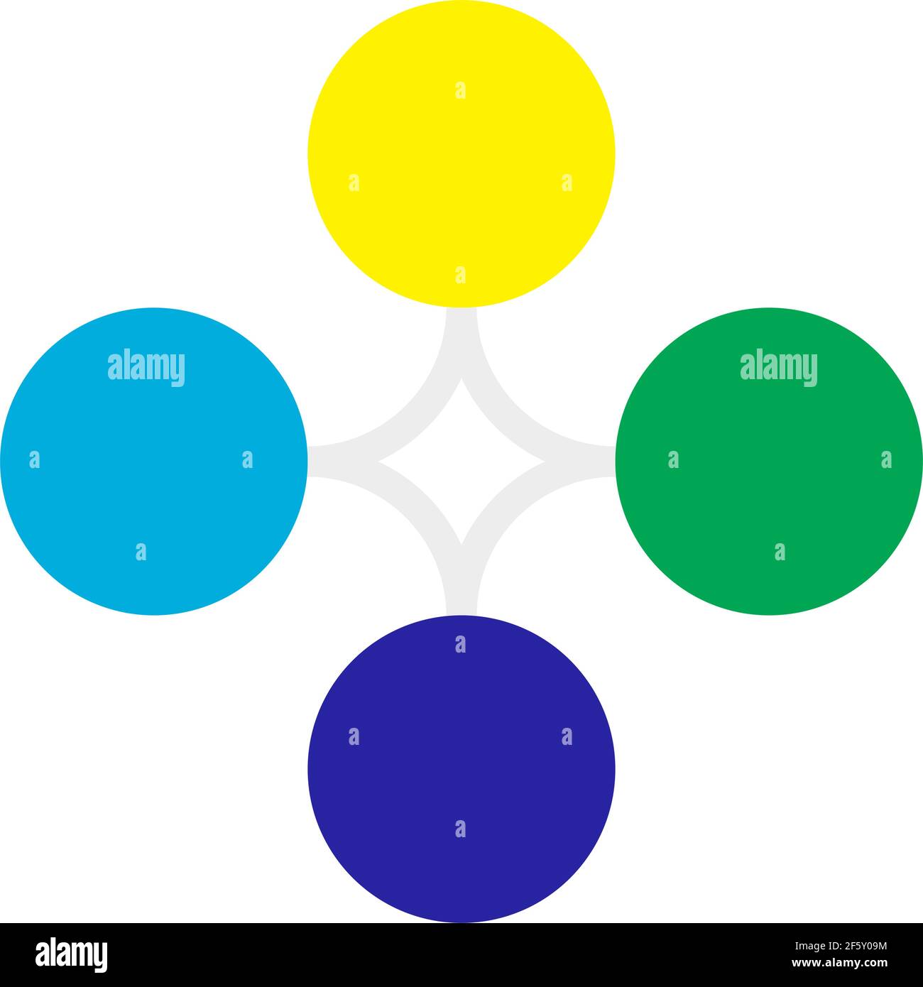 Nodes (circles) with connections. Interconnected circles infographics ...