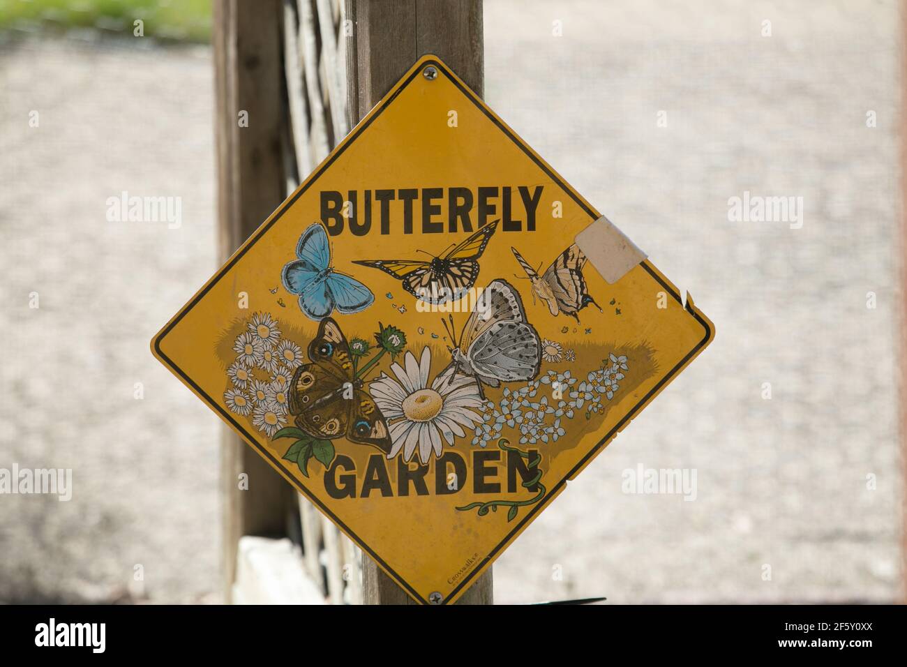 Butterfly Garden sign Stock Photo - Alamy