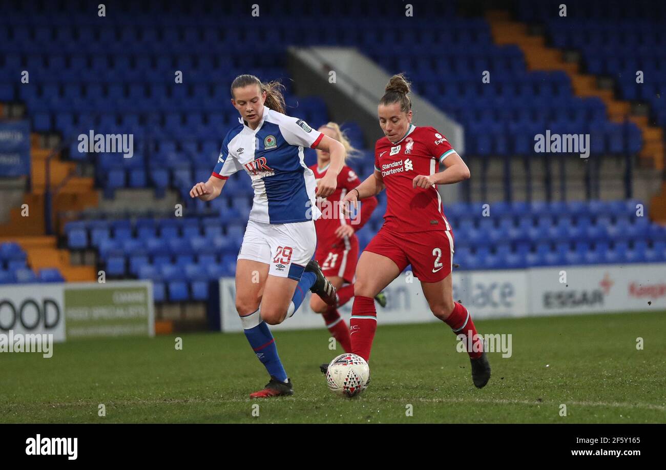 Hannah Coan (#29 Blackburn Rovers) and Becky Jane (#2 Liverpool) in ...