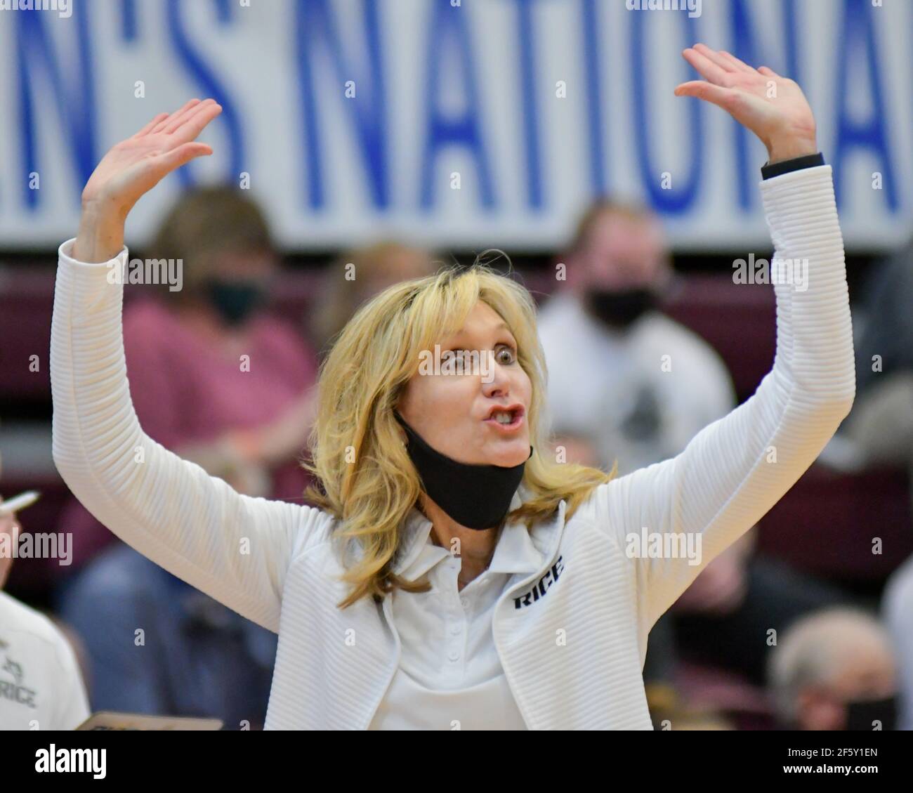 Memphis, TN, USA. 28th Mar, 2021. Rice Head Coach, Tina Langley, during ...
