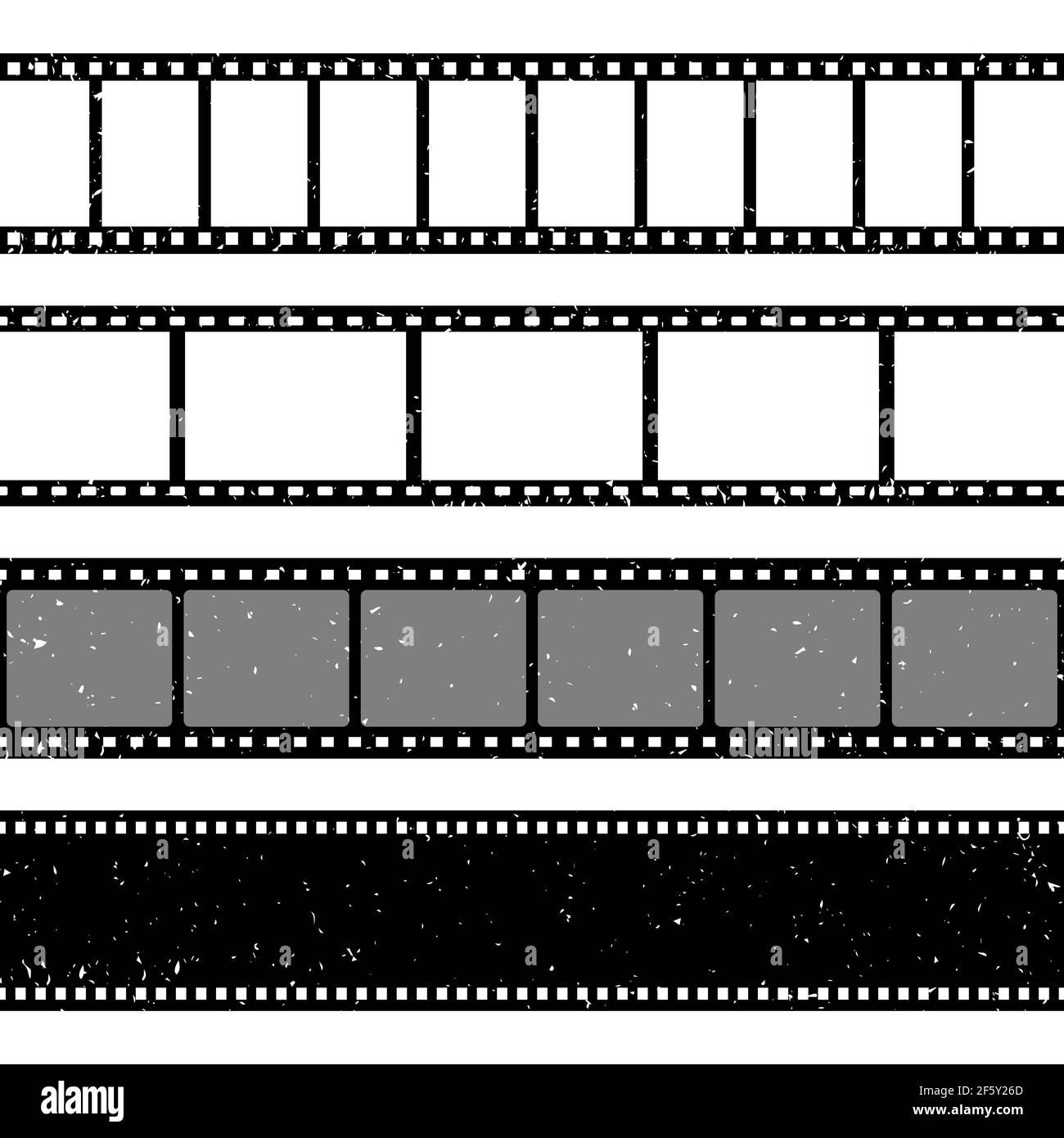 Grunge film strips collection. Old retro cinema movie strip. Video ...