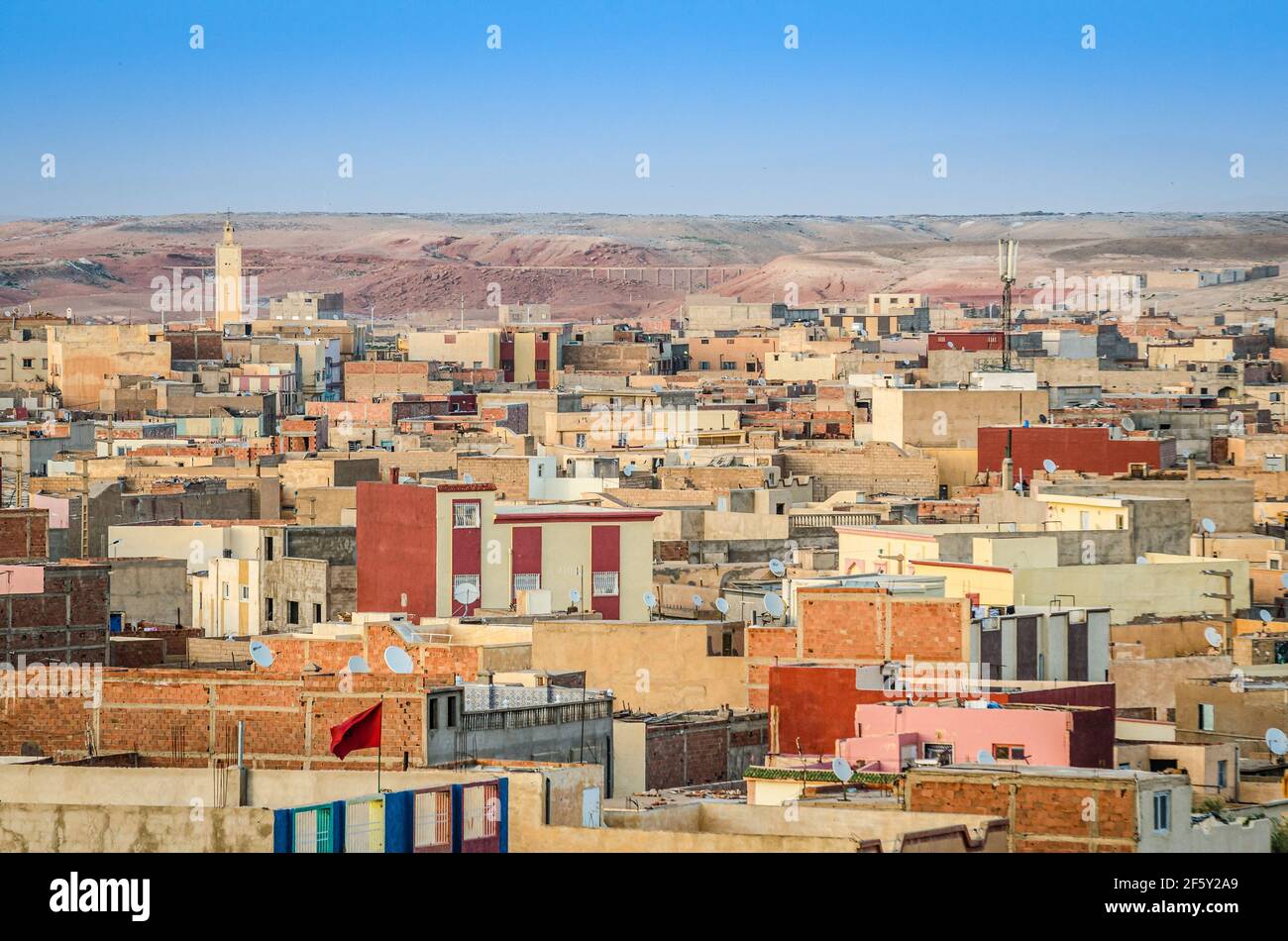 Midelt, Morocco - April 10, 2014. Panorama of city which is also called ...