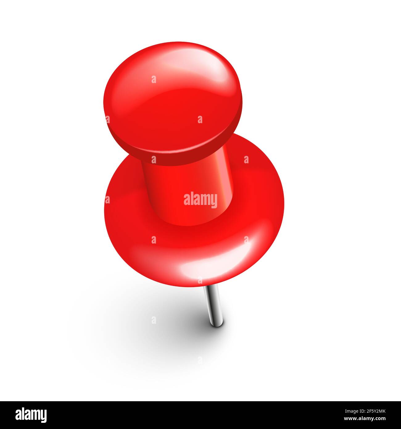 Realistic red push pin. Board tack isolated on white background ...
