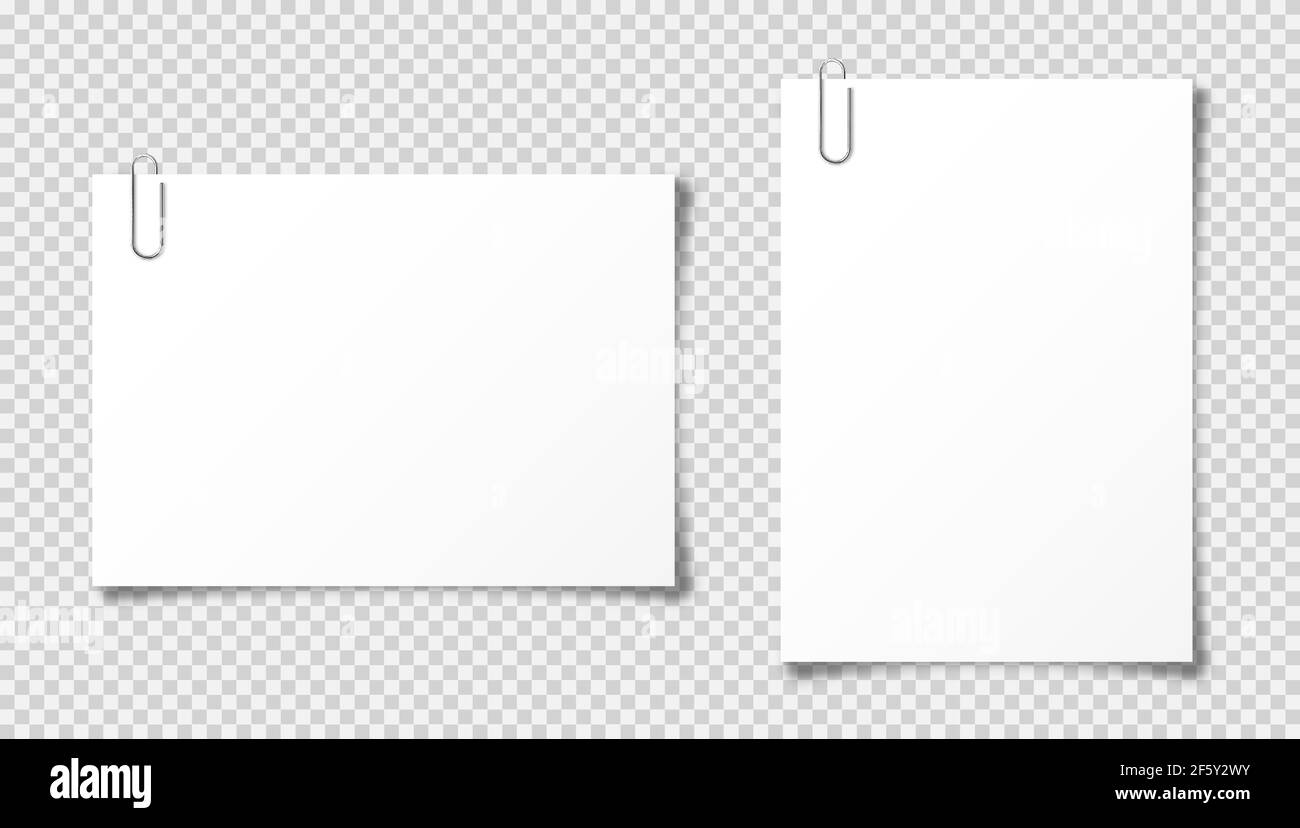 Realistic blank paper sheet in A4 format on transparent background ...