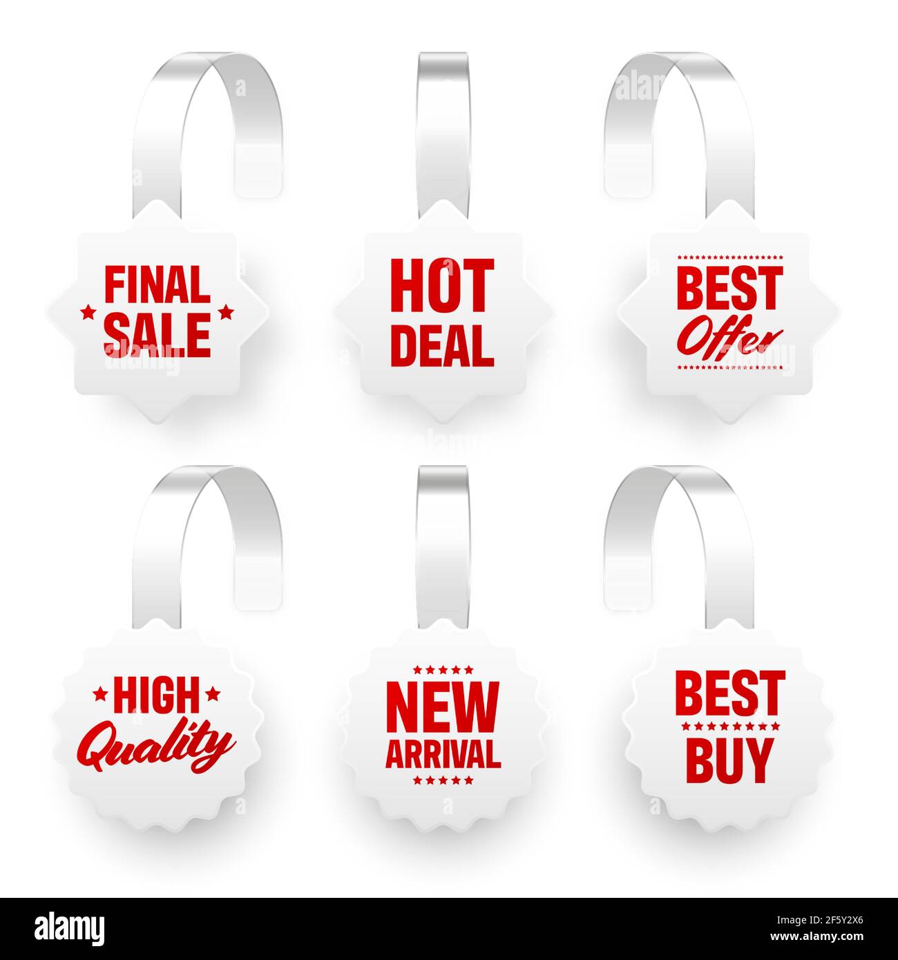 Supermarket promotional wobblers isolated on white background ...