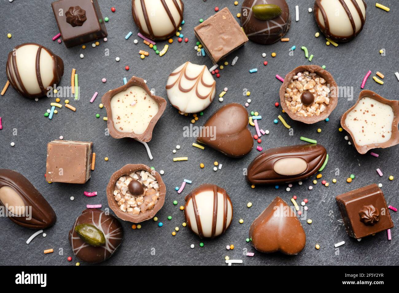 Closeup delicious homemade chocolates cocoa hi-res stock photography ...