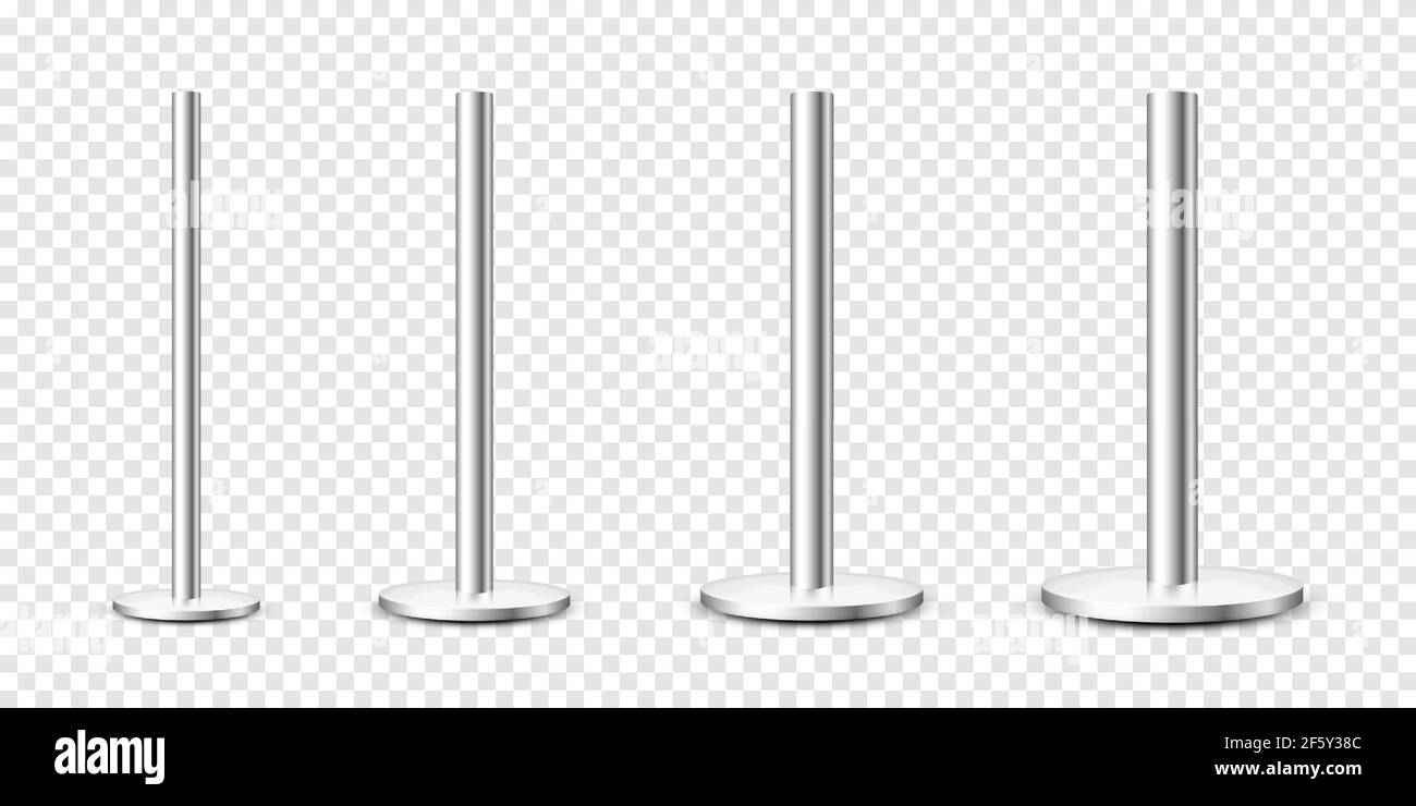 Realistic metal poles collection isolated on transparent background ...