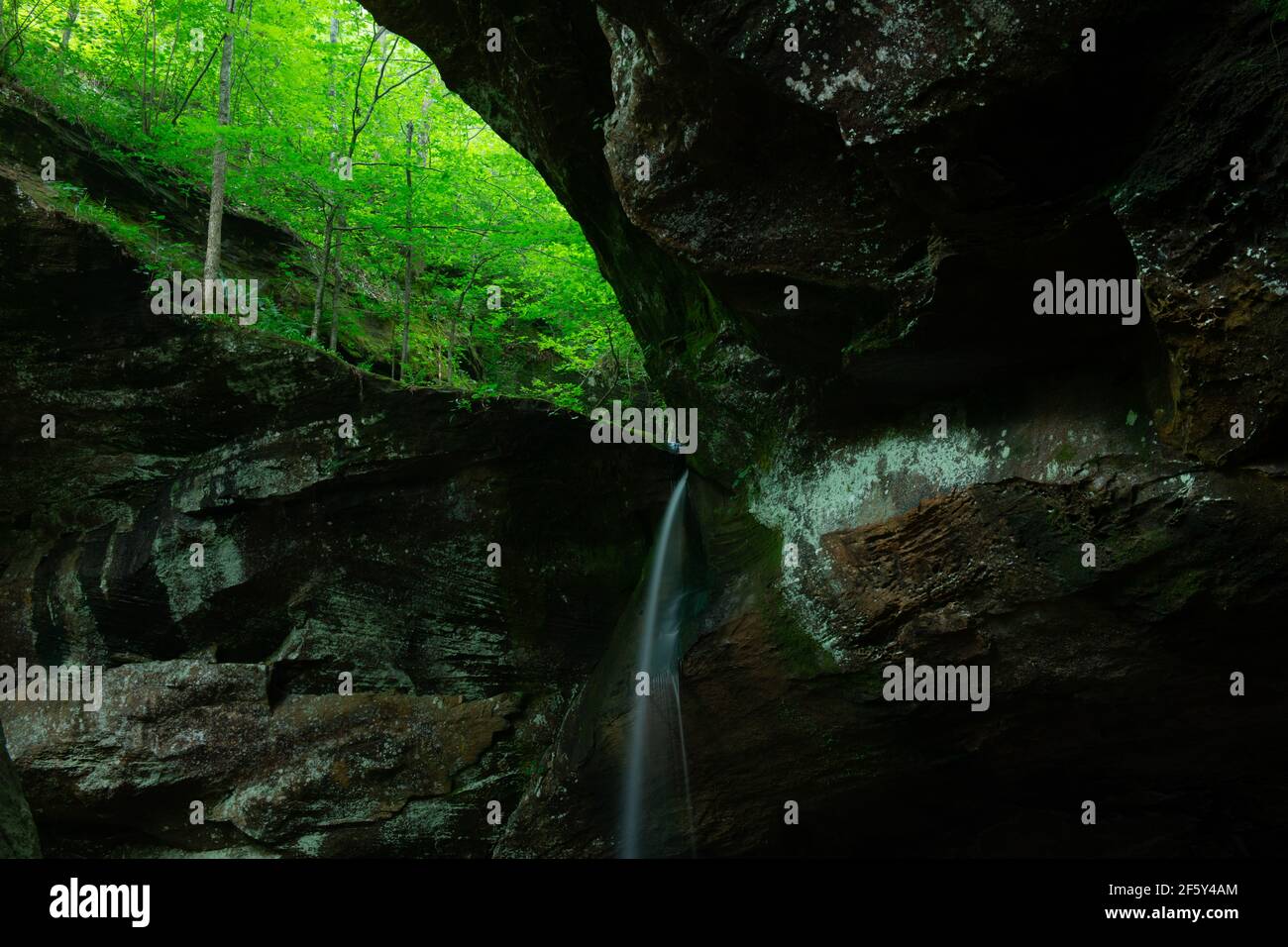 Waterfall in a Cave in Pam's Grotto in the Ozarks Stock Photo - Alamy