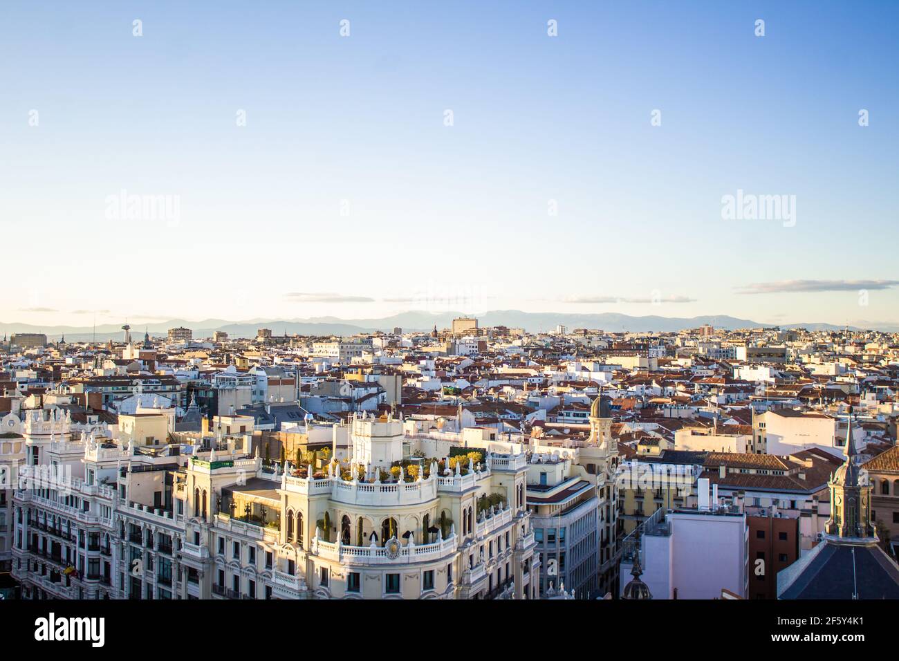 Spain, Madrid, cityscape with Alcala street. Horizontal Stock Photo - Alamy