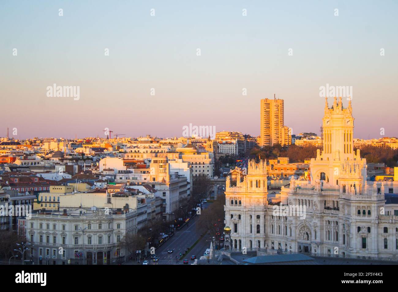 Spain, Madrid, cityscape with Alcala street. Horizontal Stock Photo - Alamy