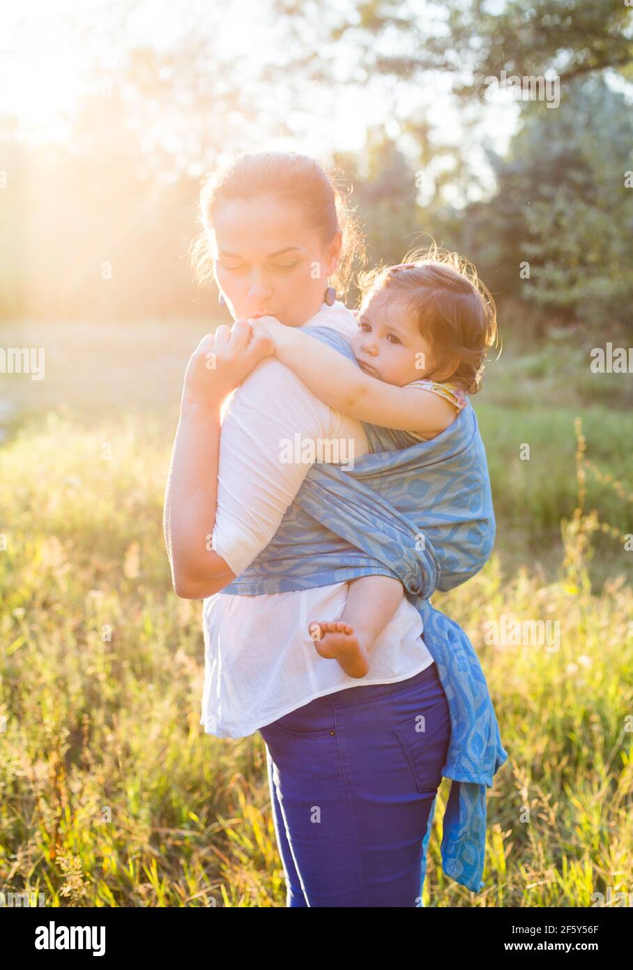 Mother baby girl wrapped in hi-res stock photography and images - Alamy