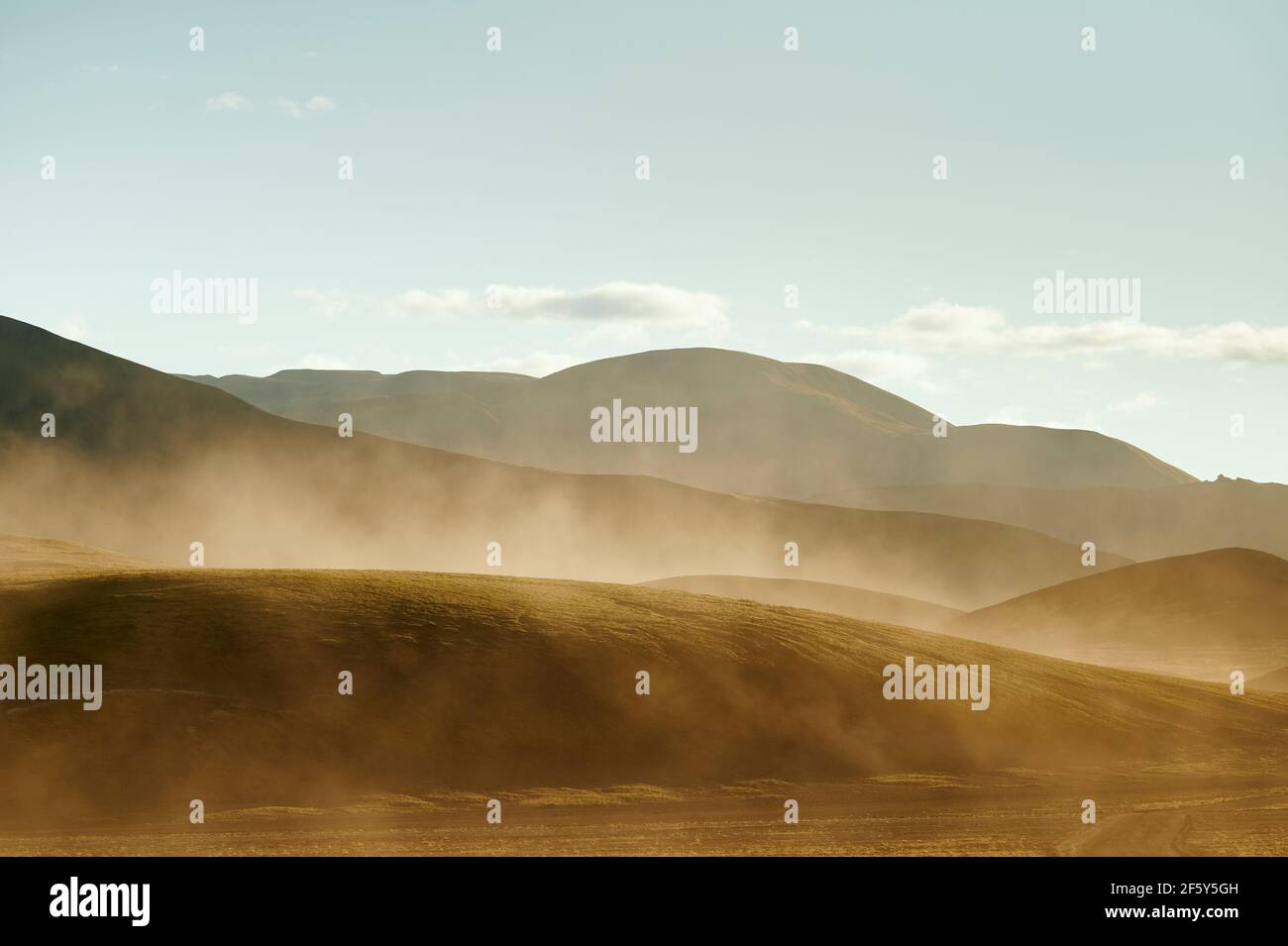 Dust storm over hills in nature Stock Photo - Alamy