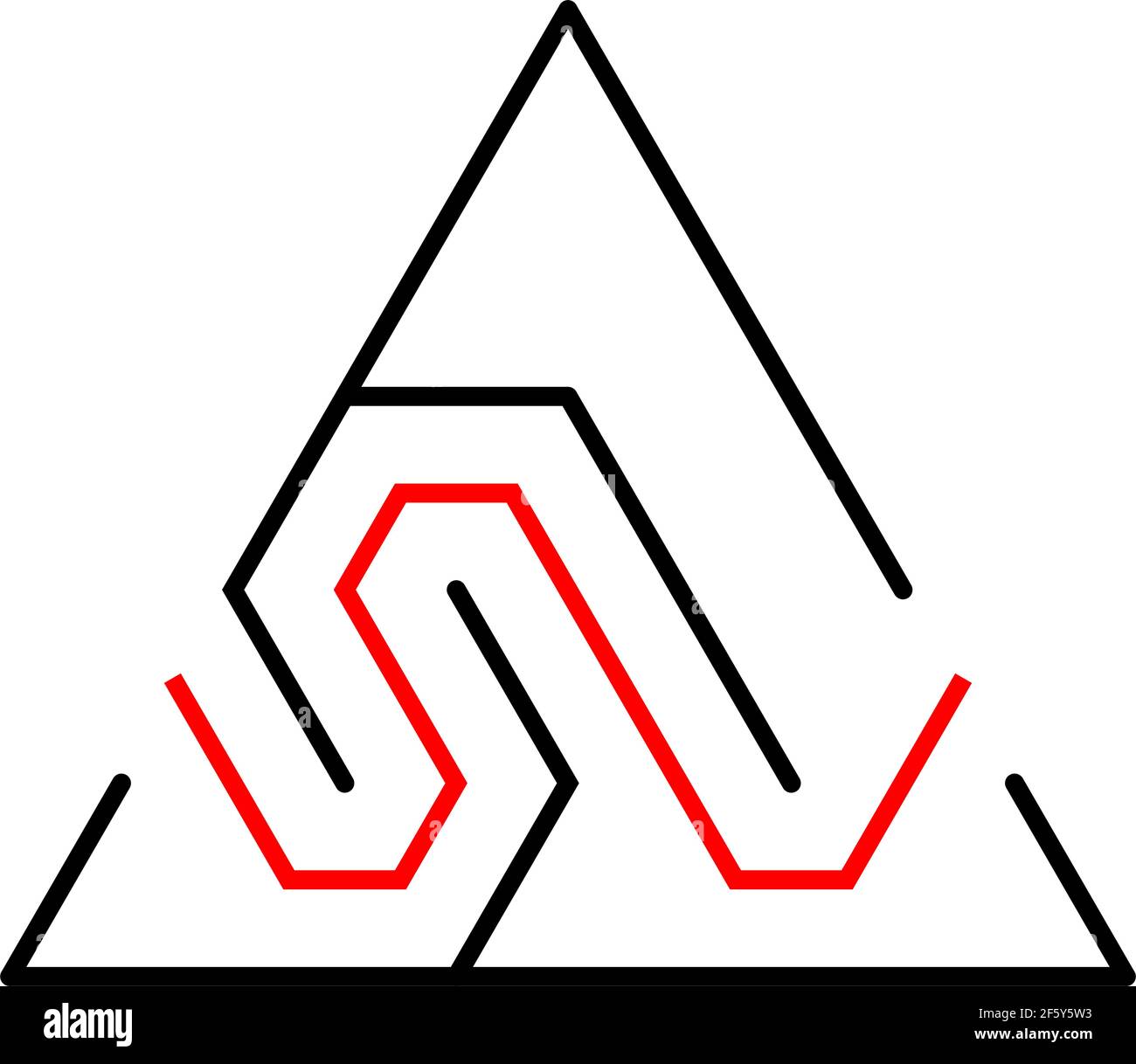 Modern, minimal geometric lines logo, icon — Stock vector illustration ...