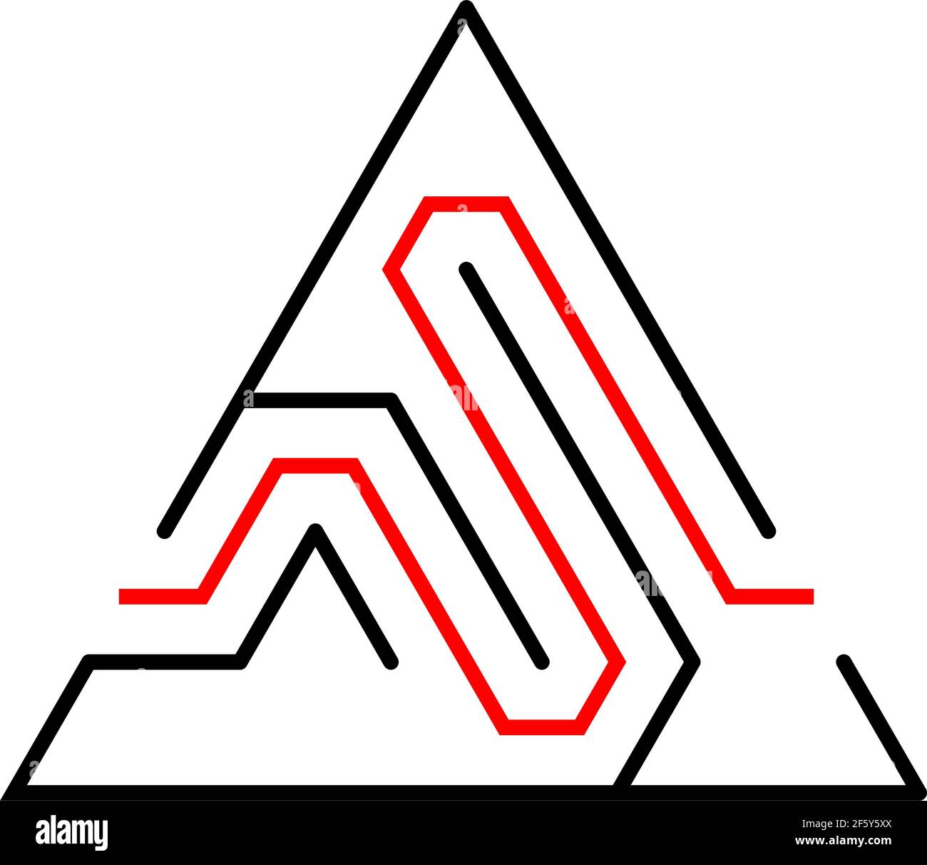 Modern, minimal geometric lines logo, icon — Stock vector illustration ...