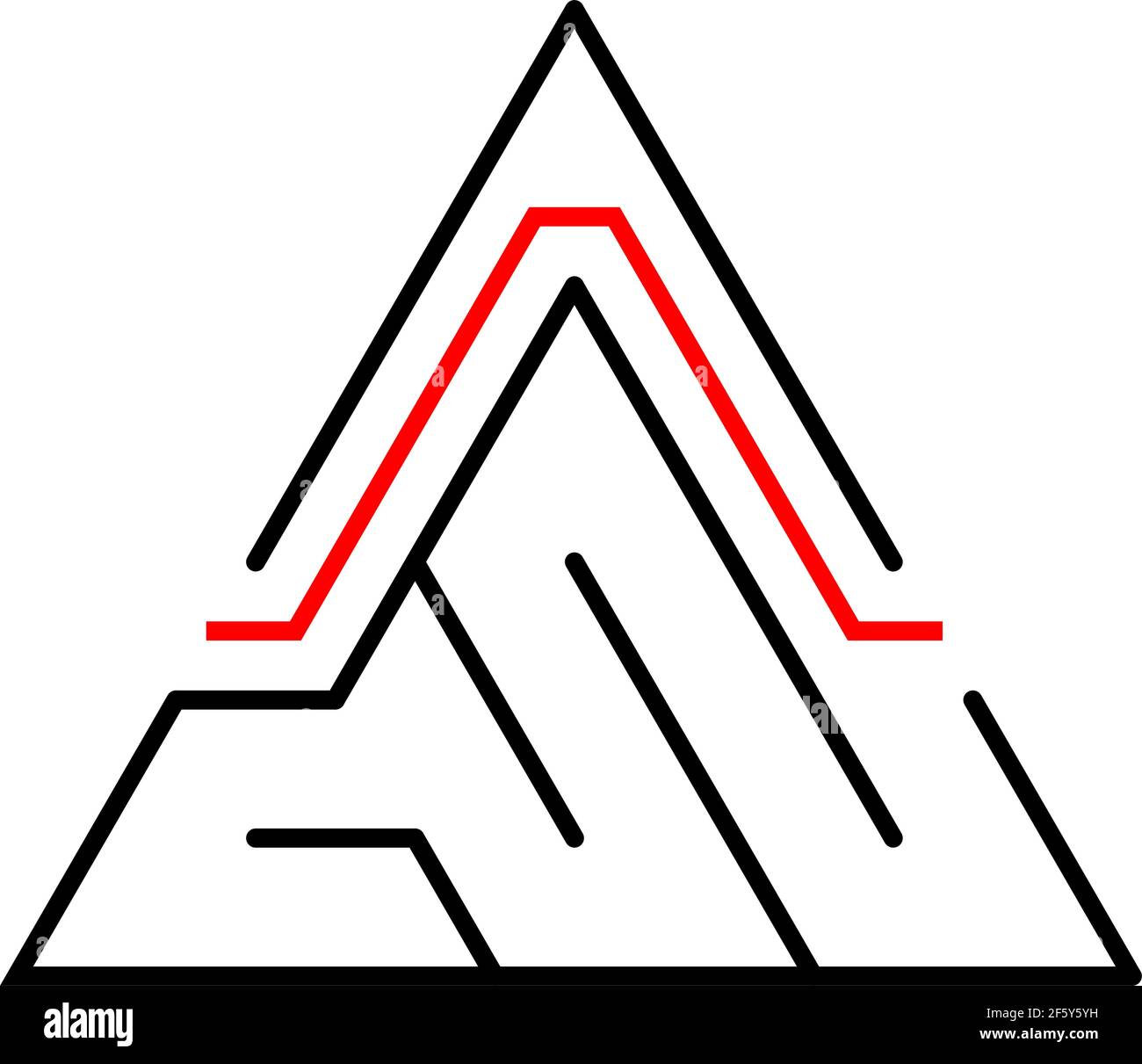 Modern, minimal geometric lines logo, icon — Stock vector illustration ...