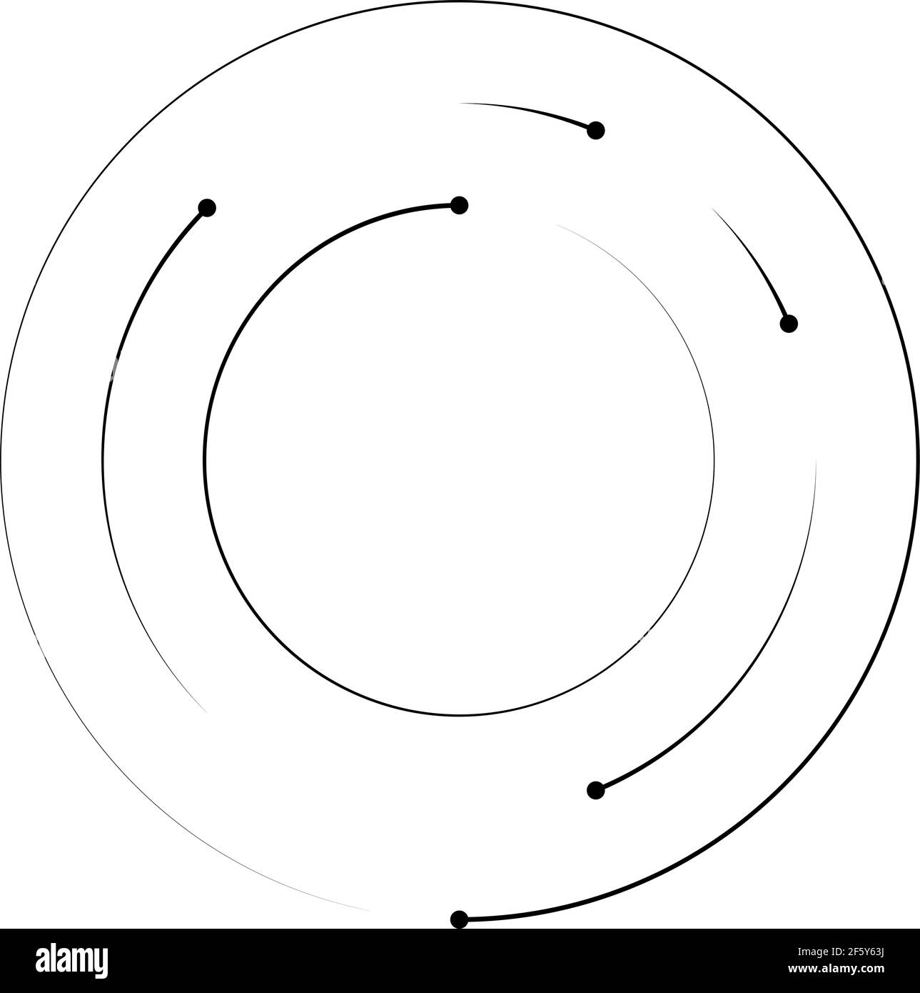 Segmented circular, concentric circle element with nodes — Stock vector ...