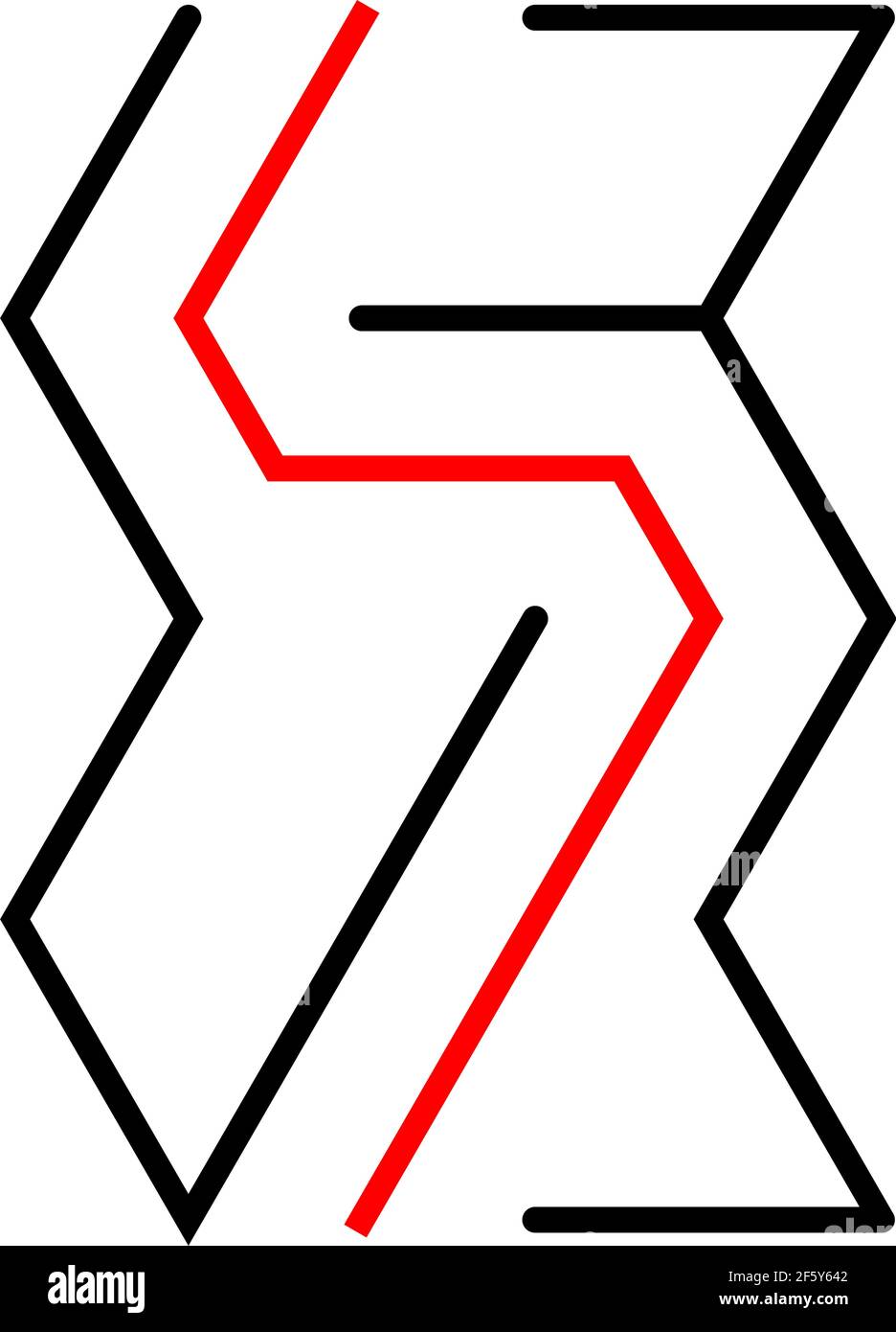 Modern, minimal geometric lines logo, icon — Stock vector illustration ...