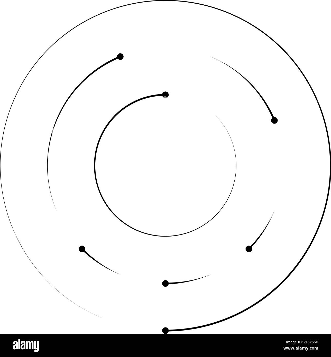 Segmented circular, concentric circle element with nodes — Stock vector ...