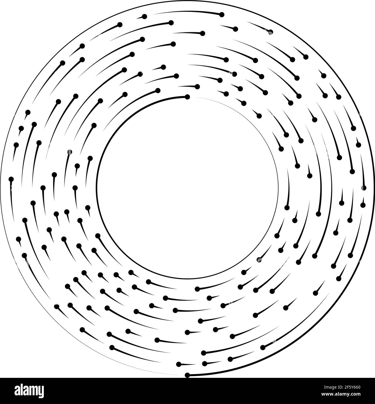 Segmented circular, concentric circle element with nodes — Stock vector ...
