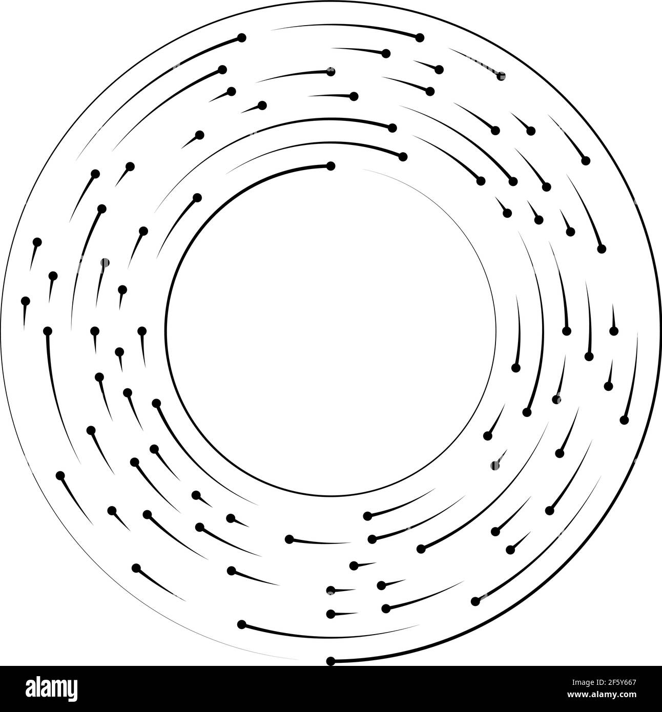 Segmented circular, concentric circle element with nodes — Stock vector illustration, Clip art ...