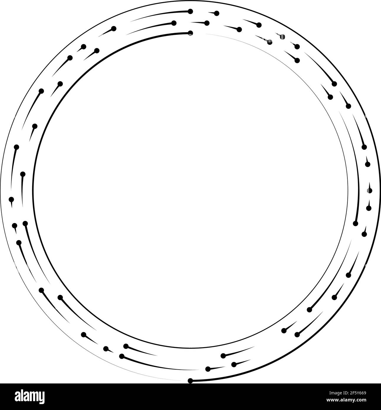 Segmented circular, concentric circle element with nodes — Stock vector illustration, Clip art ...