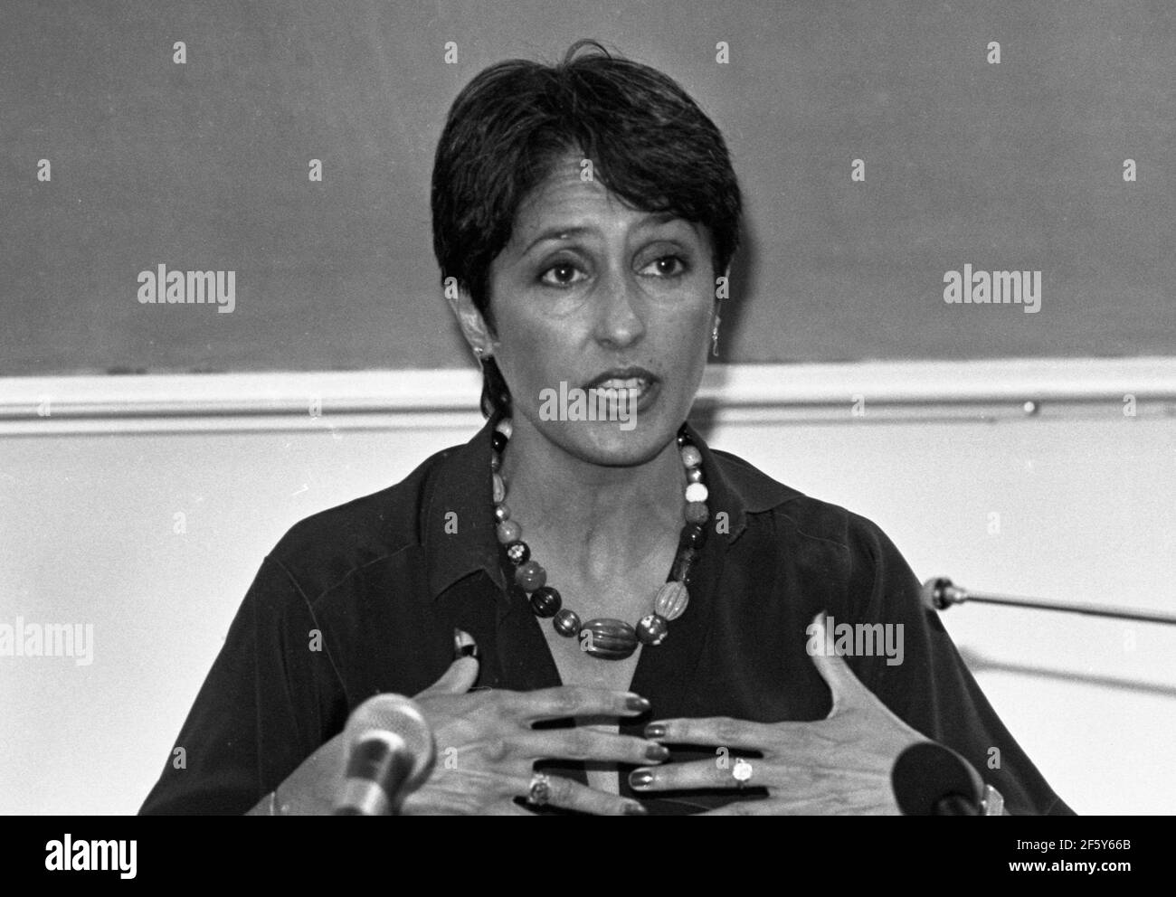 Joan Baez during a press conference on June 7, 1982. Credit: Ralph ...