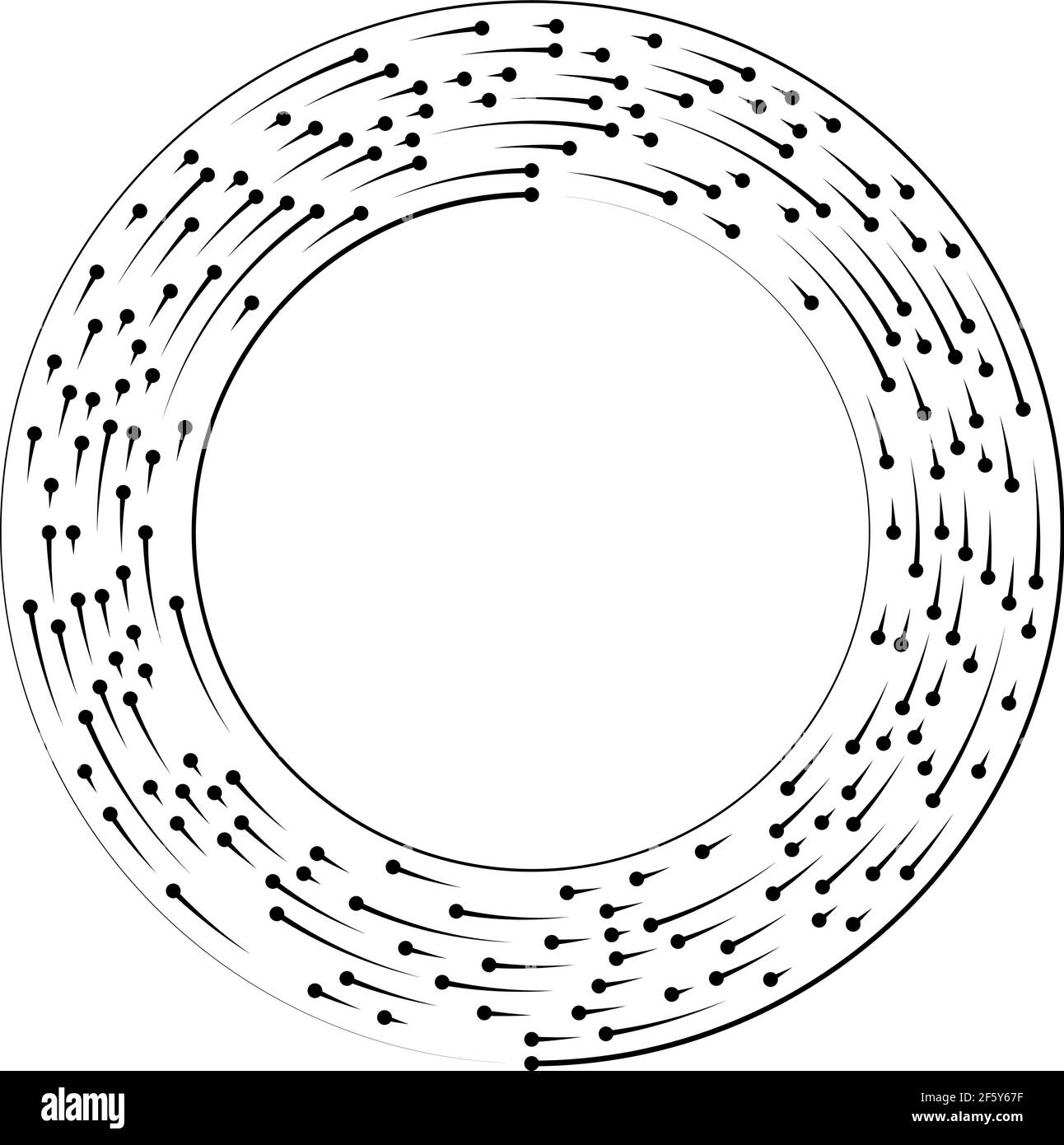 Segmented circular, concentric circle element with nodes — Stock vector illustration, Clip art ...