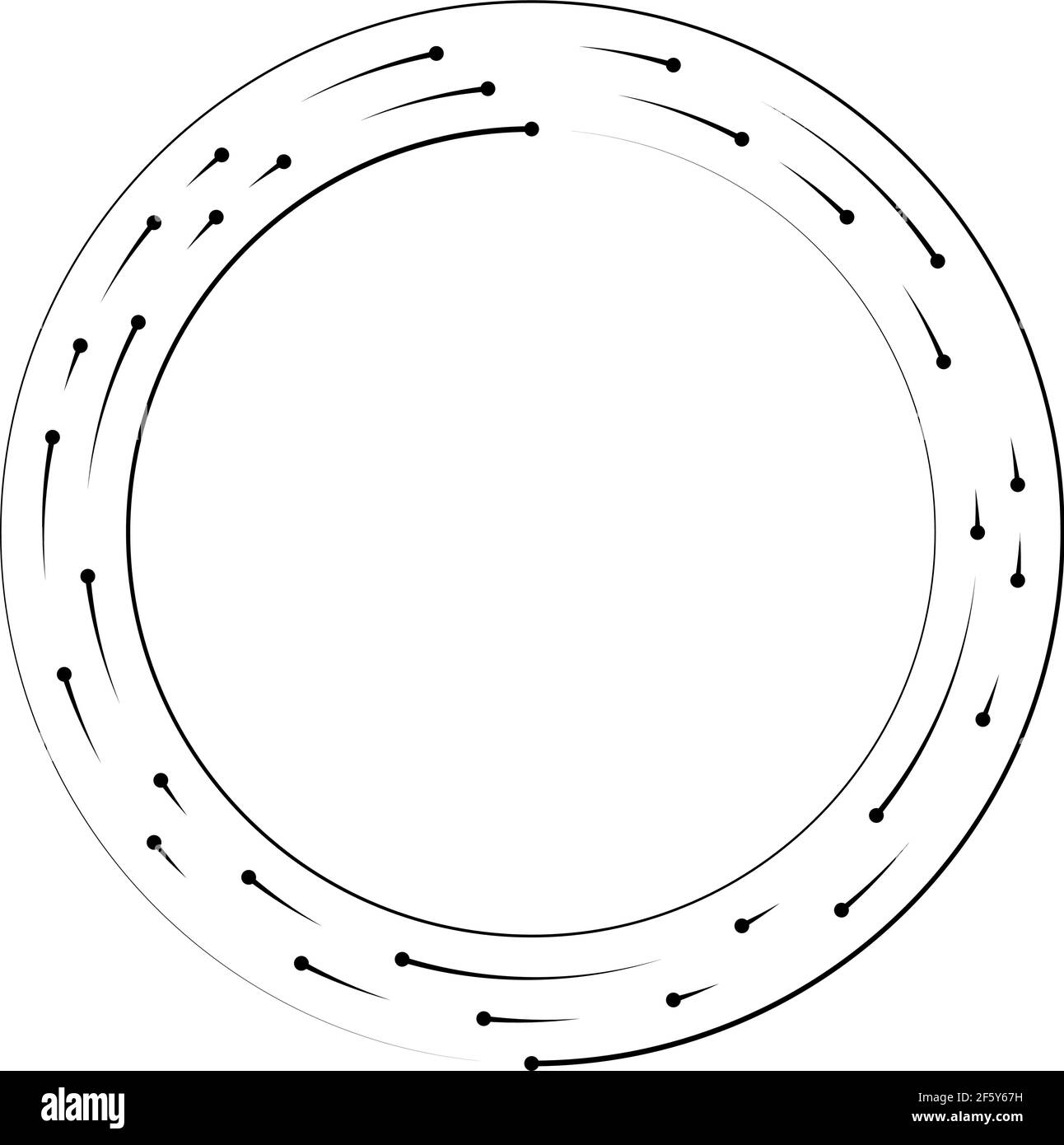 Segmented circular, concentric circle element with nodes — Stock vector illustration, Clip art ...