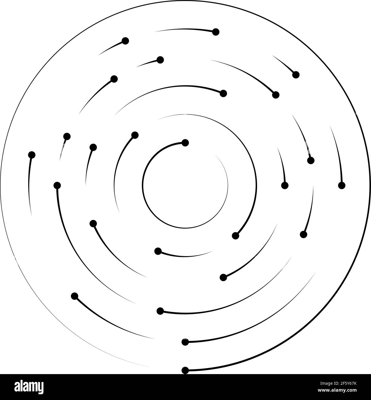 Segmented circular, concentric circle element with nodes — Stock vector illustration, Clip art ...