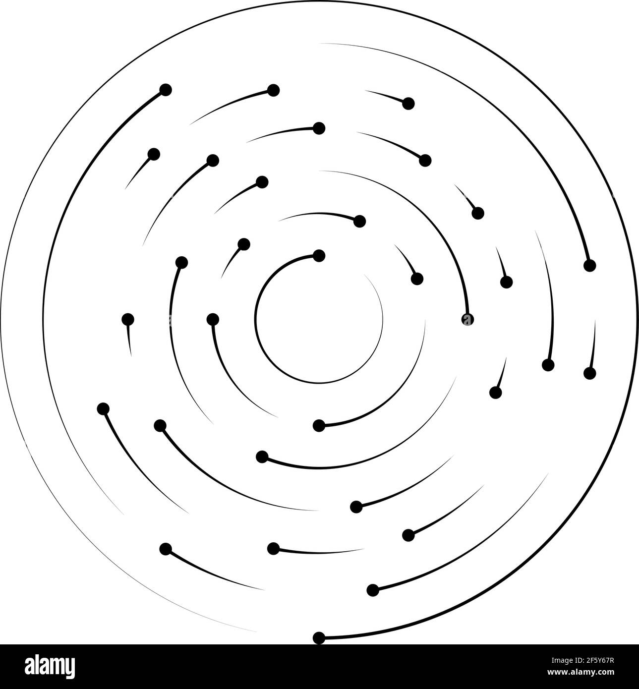 Segmented circular, concentric circle element with nodes — Stock vector illustration, Clip art ...