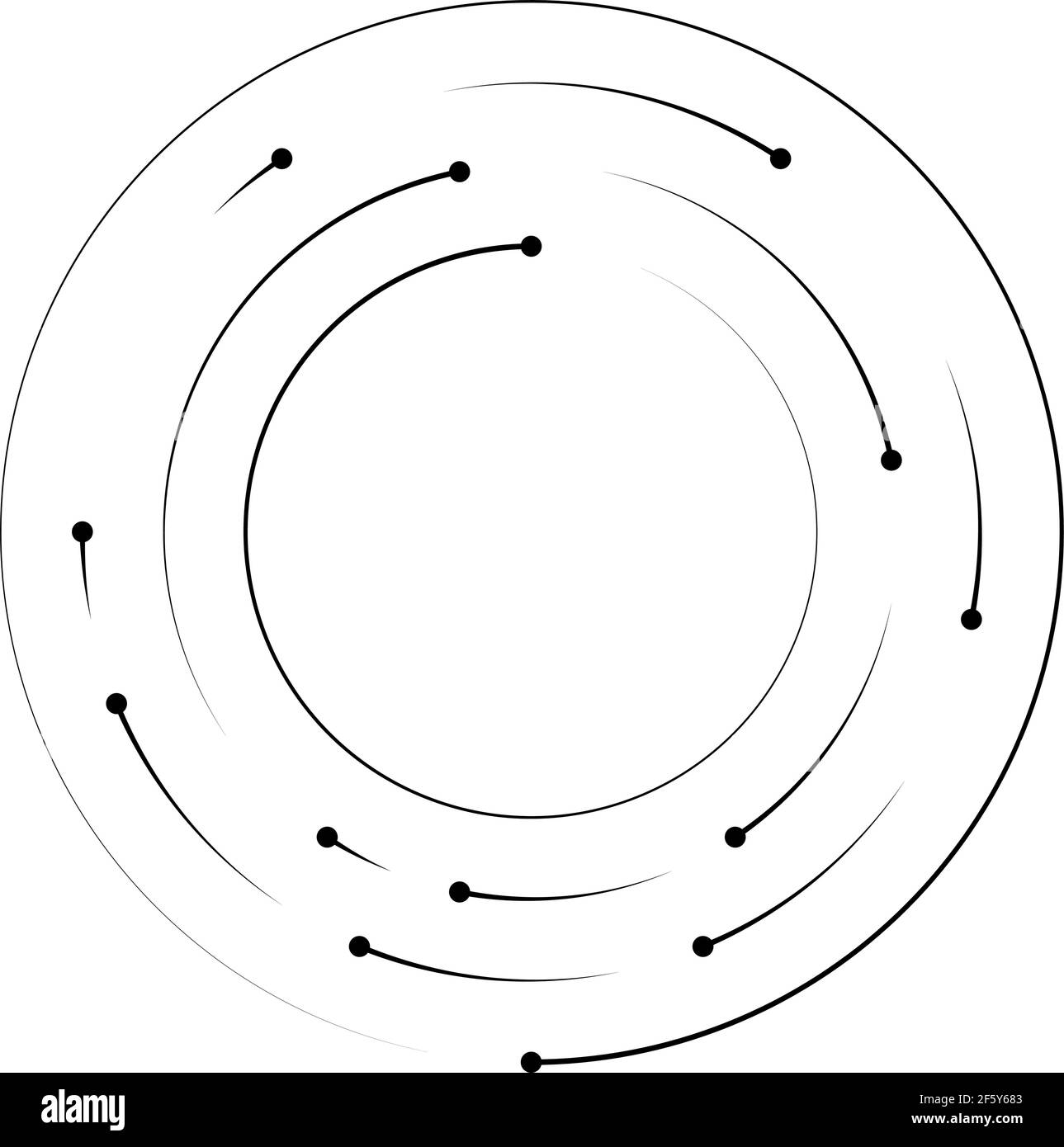 Segmented circular, concentric circle element with nodes — Stock vector illustration, Clip art ...