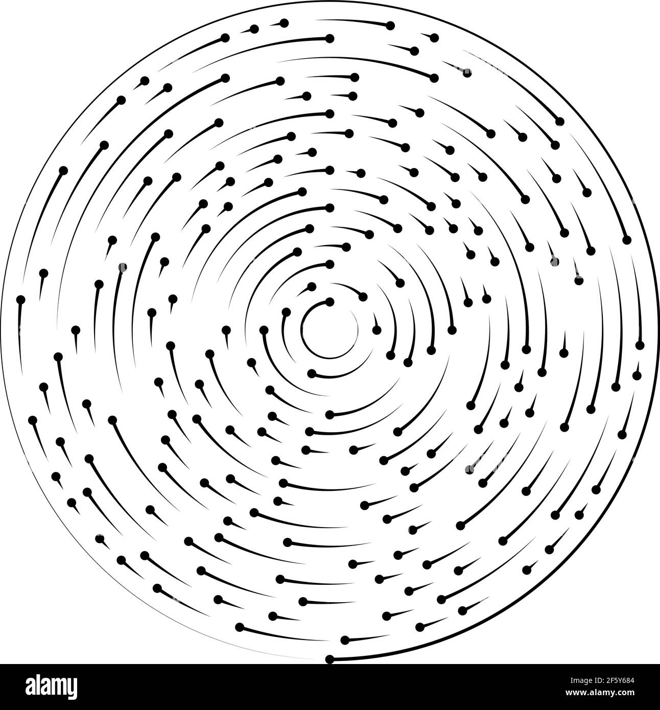 Segmented circular, concentric circle element with nodes — Stock vector illustration, Clip art ...