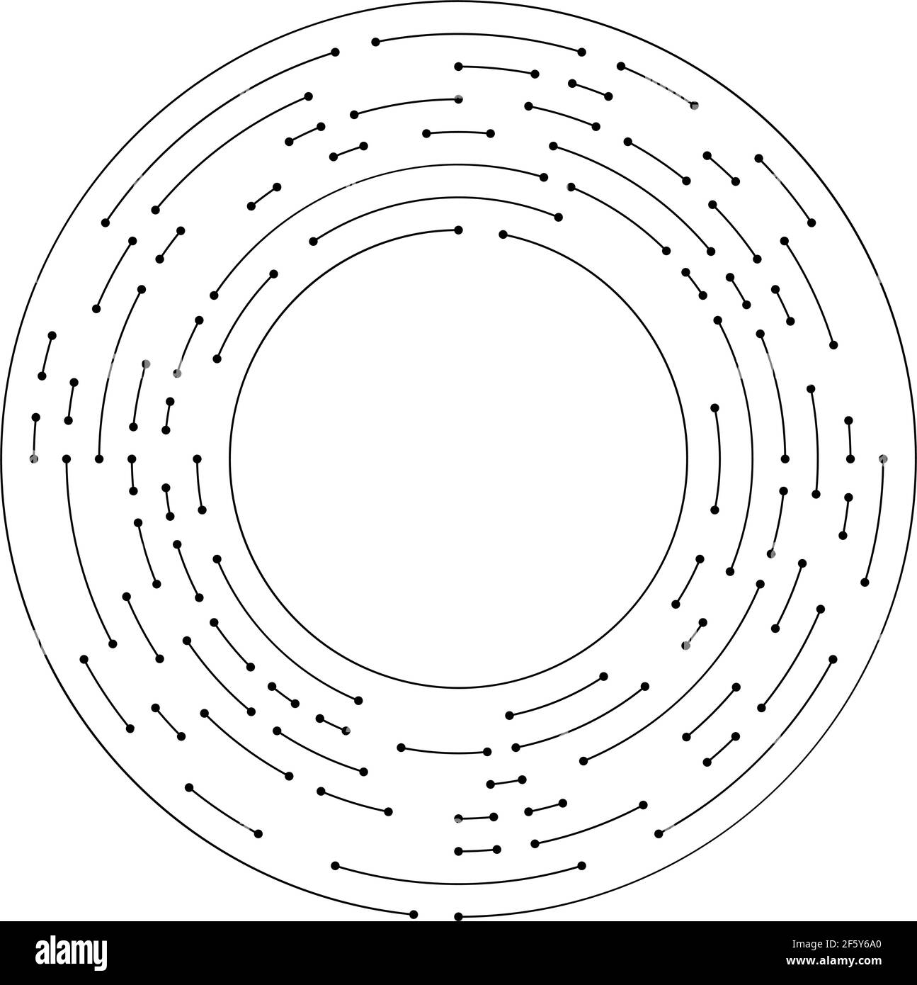 Segmented circular, concentric circle element with nodes — Stock vector ...