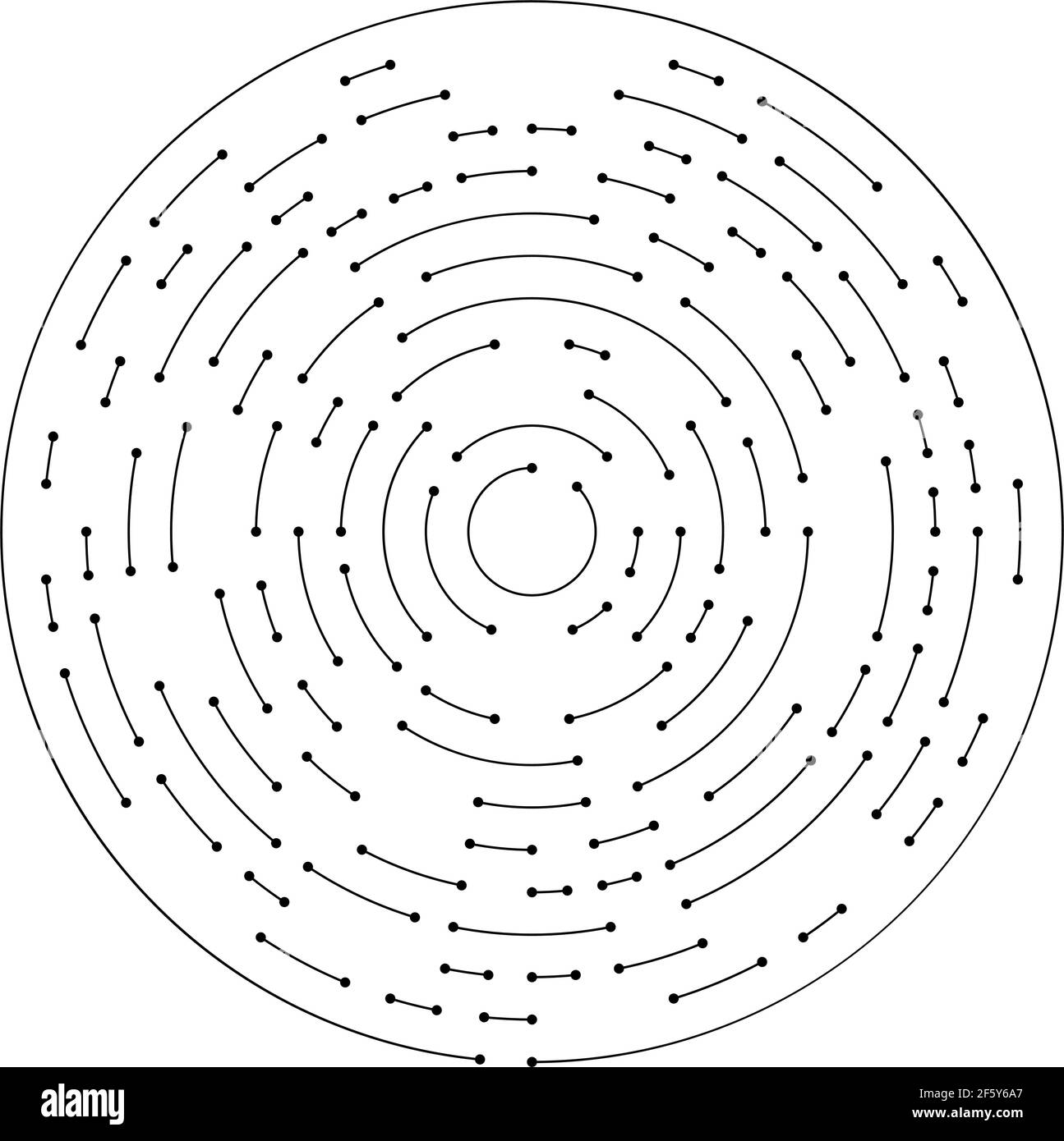 Segmented circular, concentric circle element with nodes — Stock vector illustration, Clip art ...