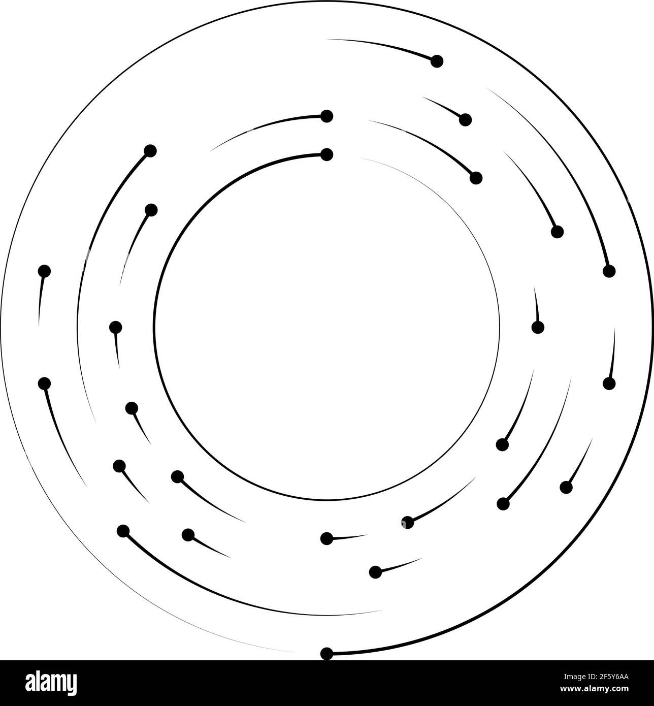 Segmented circular, concentric circle element with nodes — Stock vector illustration, Clip art ...