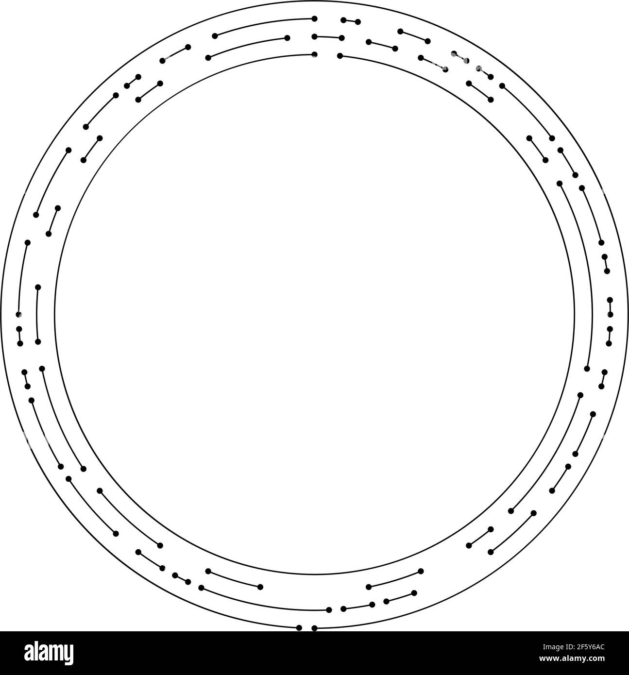 Segmented circular, concentric circle element with nodes — Stock vector illustration, Clip art ...