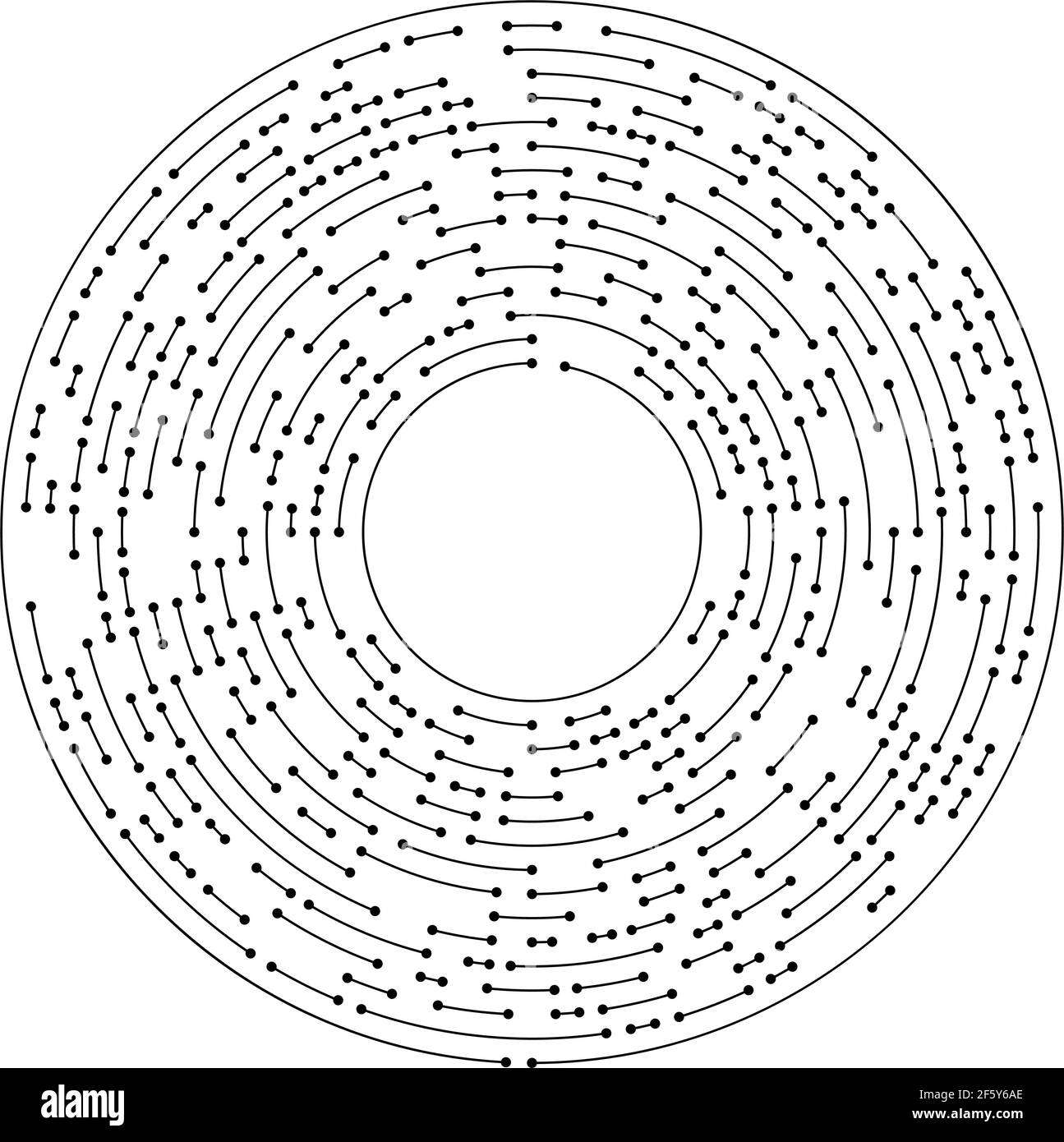 Segmented circular, concentric circle element with nodes — Stock vector illustration, Clip art ...