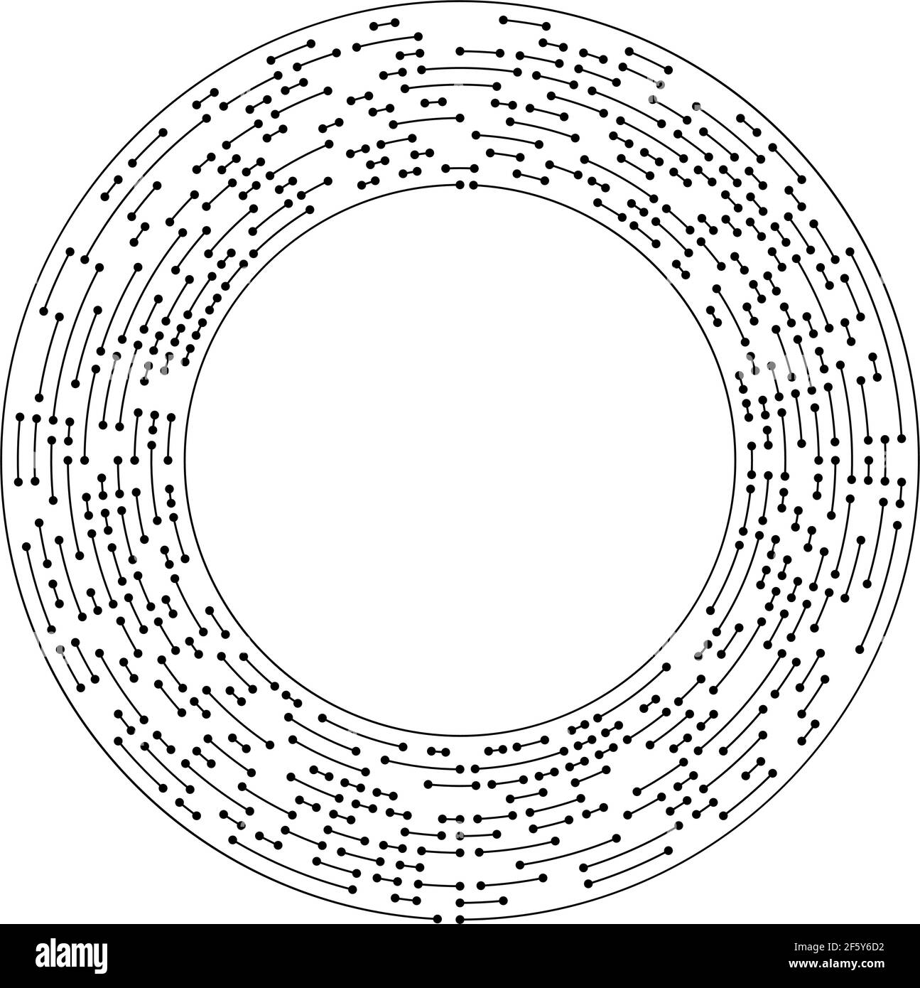 Segmented circular, concentric circle element with nodes — Stock vector illustration, Clip art ...