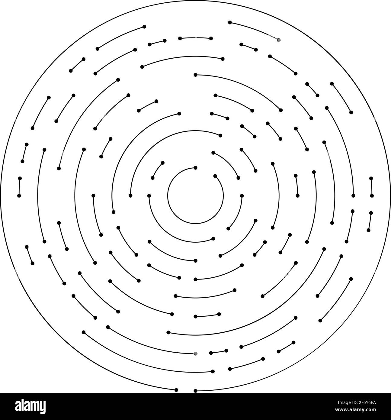 Segmented circular, concentric circle element with nodes — Stock vector ...