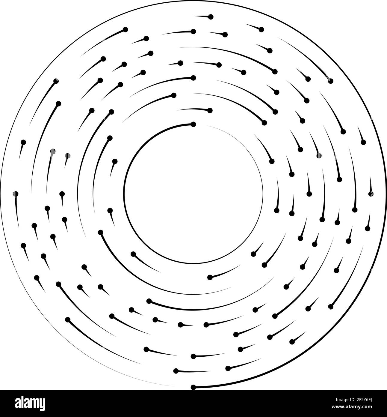 Segmented circular, concentric circle element with nodes — Stock vector illustration, Clip art ...