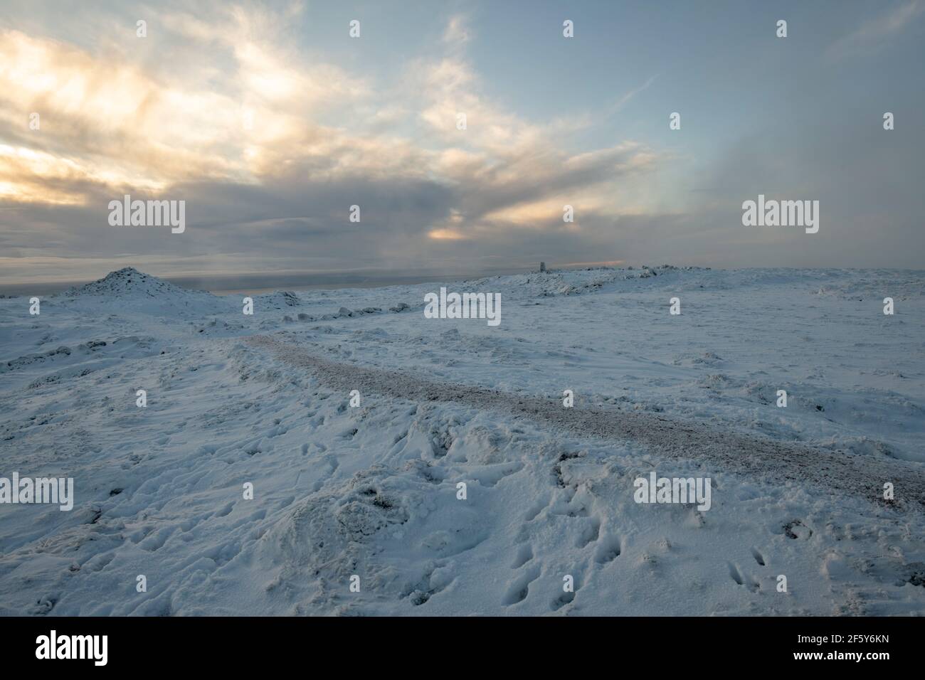 Trig Point on the summit of Criffel, the highest hill in Dumfriesshire ...