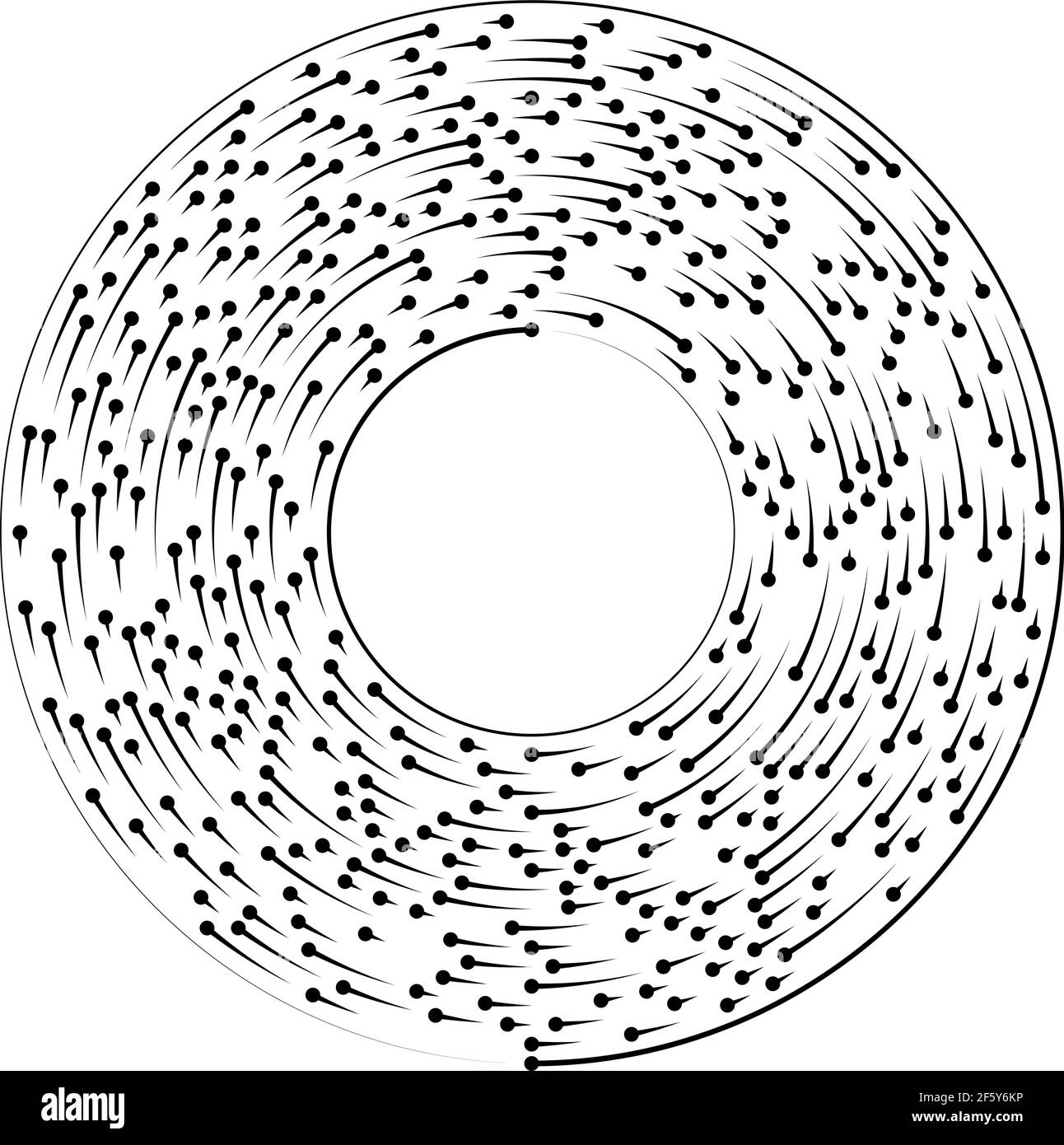 Segmented circular, concentric circle element with nodes — Stock vector illustration, Clip art ...
