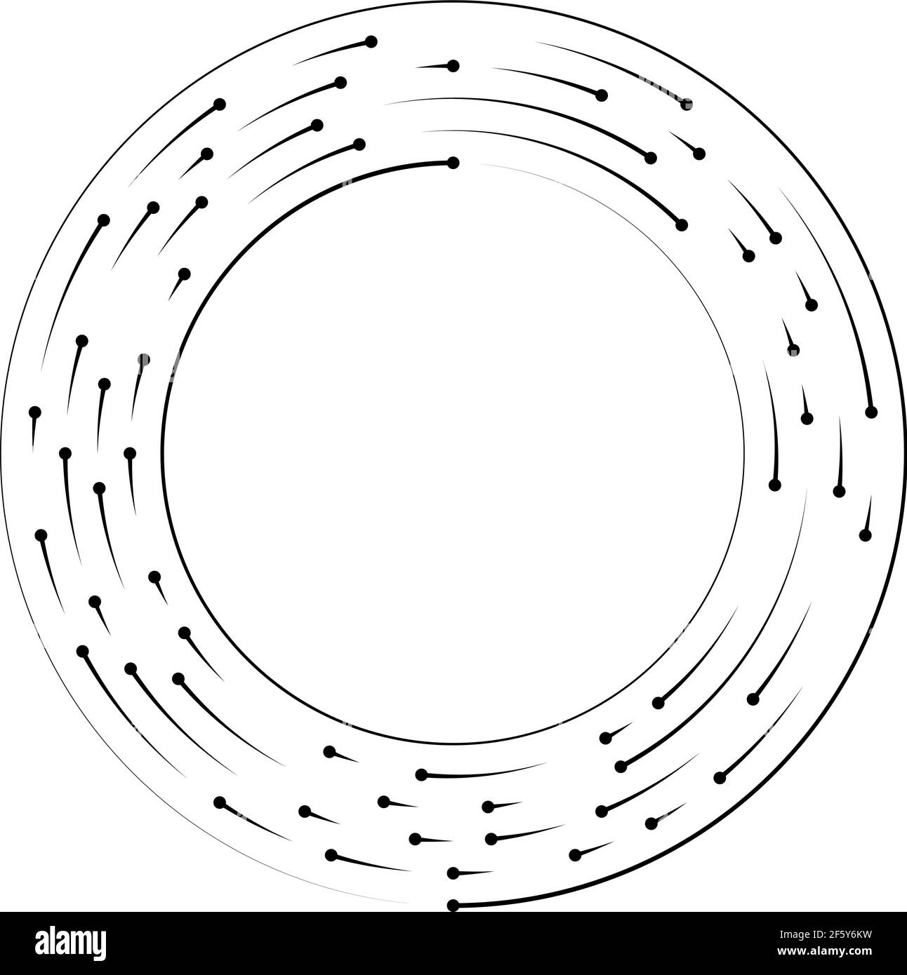 Segmented circular, concentric circle element with nodes — Stock vector illustration, Clip art ...