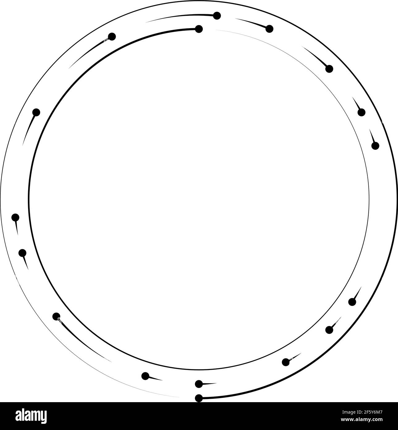 Segmented circular, concentric circle element with nodes — Stock vector illustration, Clip art ...