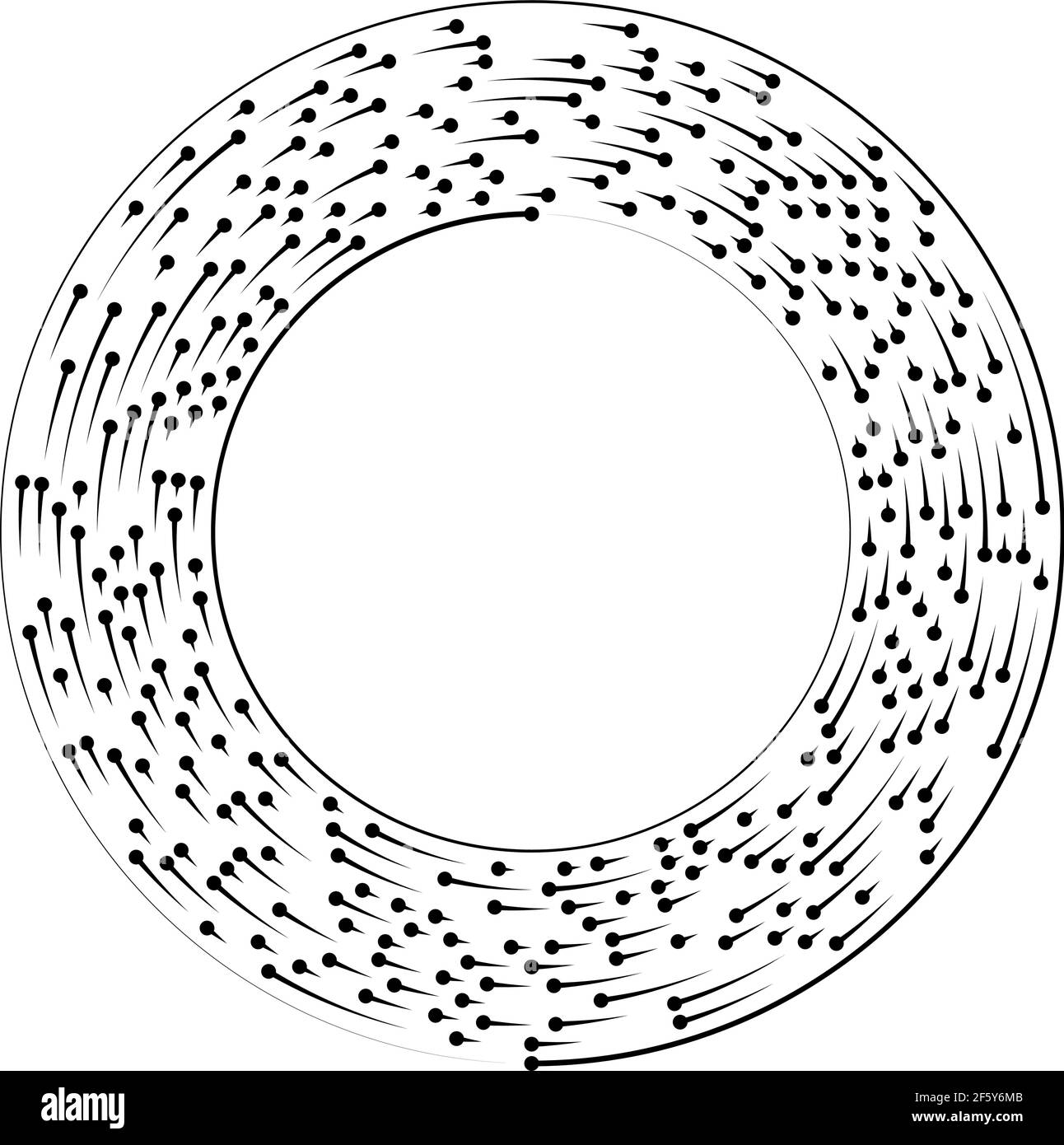 Segmented circular, concentric circle element with nodes — Stock vector illustration, Clip art ...