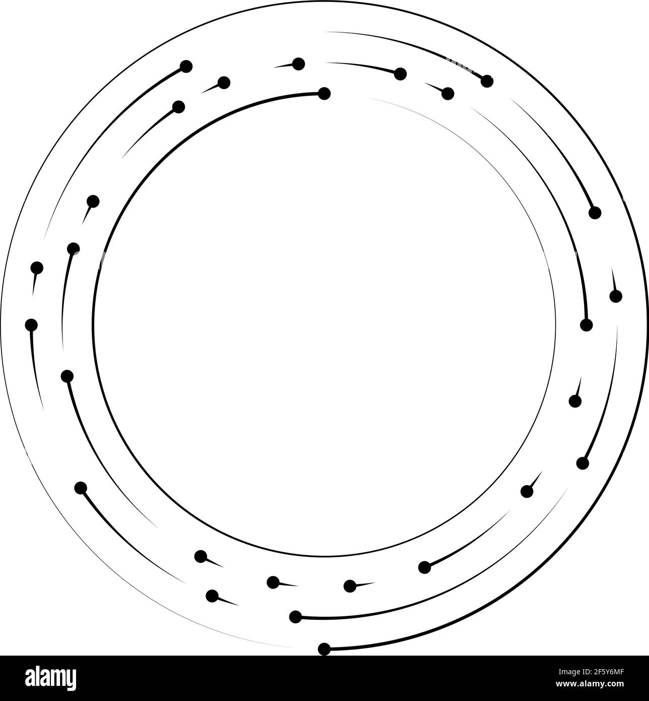 Segmented circular, concentric circle element with nodes — Stock vector ...