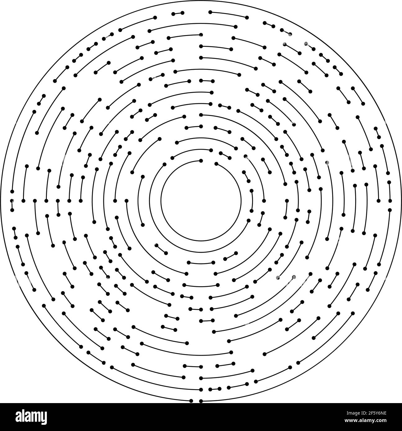 Segmented circular, concentric circle element with nodes — Stock vector illustration, Clip art ...