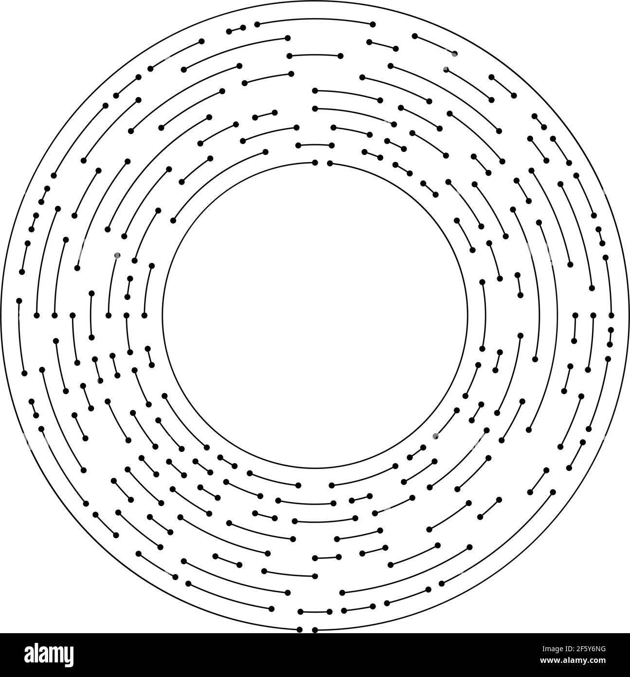 Segmented circular, concentric circle element with nodes — Stock vector illustration, Clip art ...
