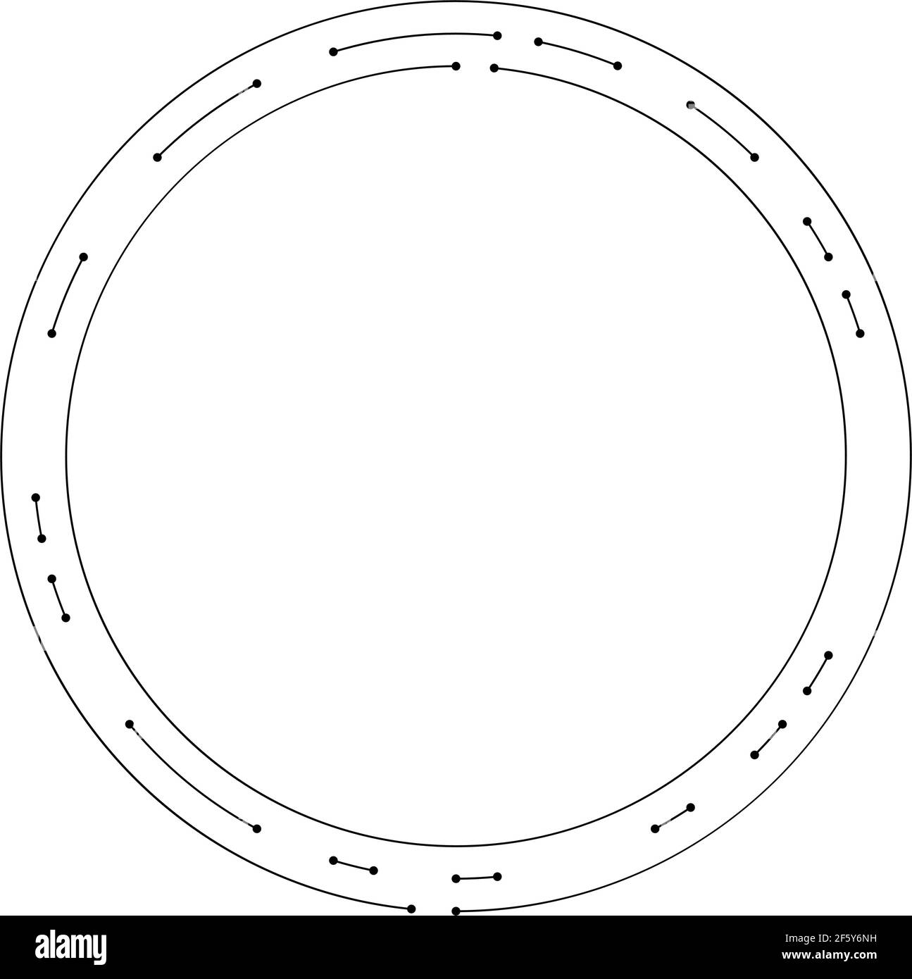 Segmented circular, concentric circle element with nodes — Stock vector illustration, Clip art ...